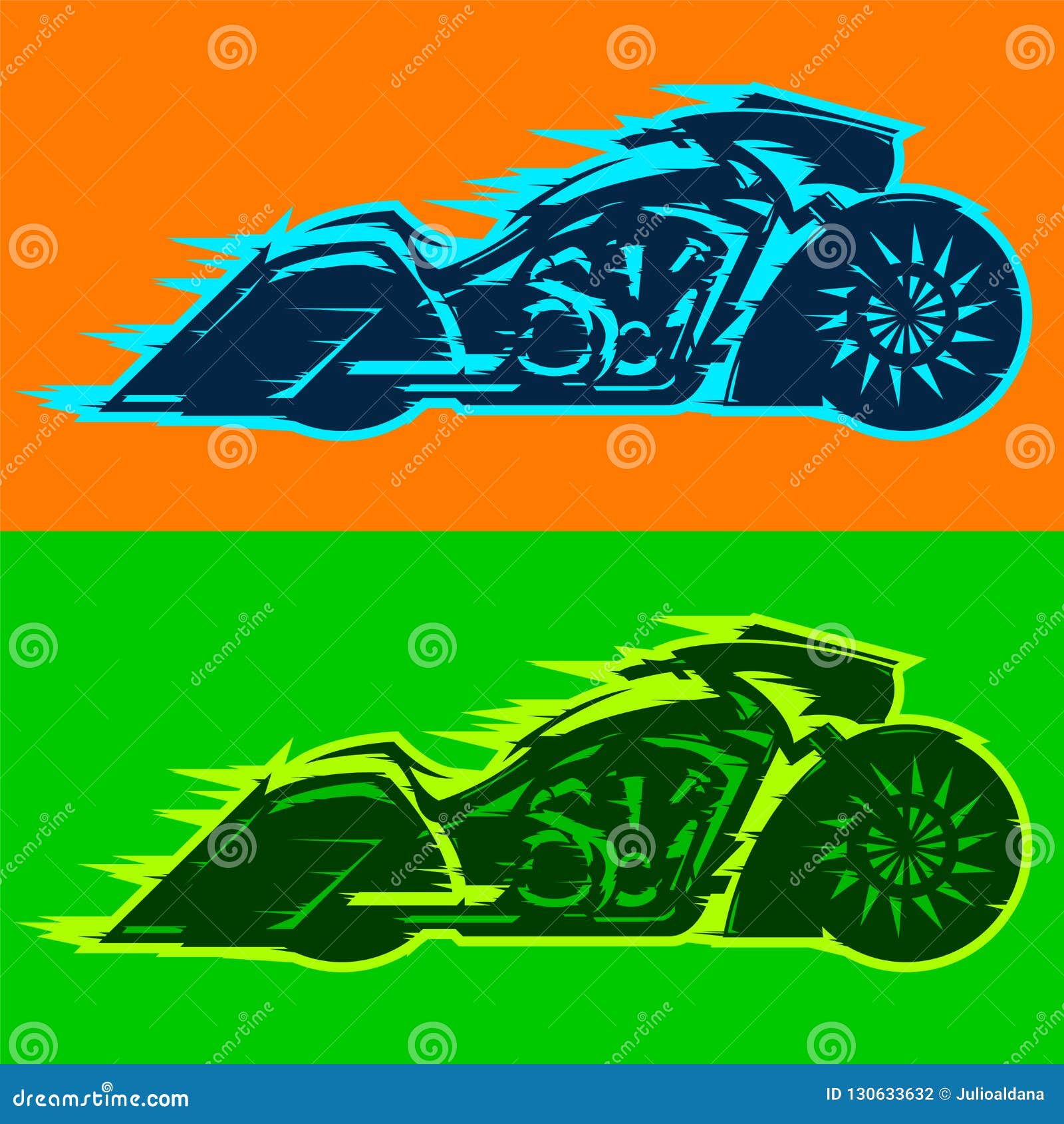 Bagger Custom Motorcycle Circular Badge Vector Illustration ...