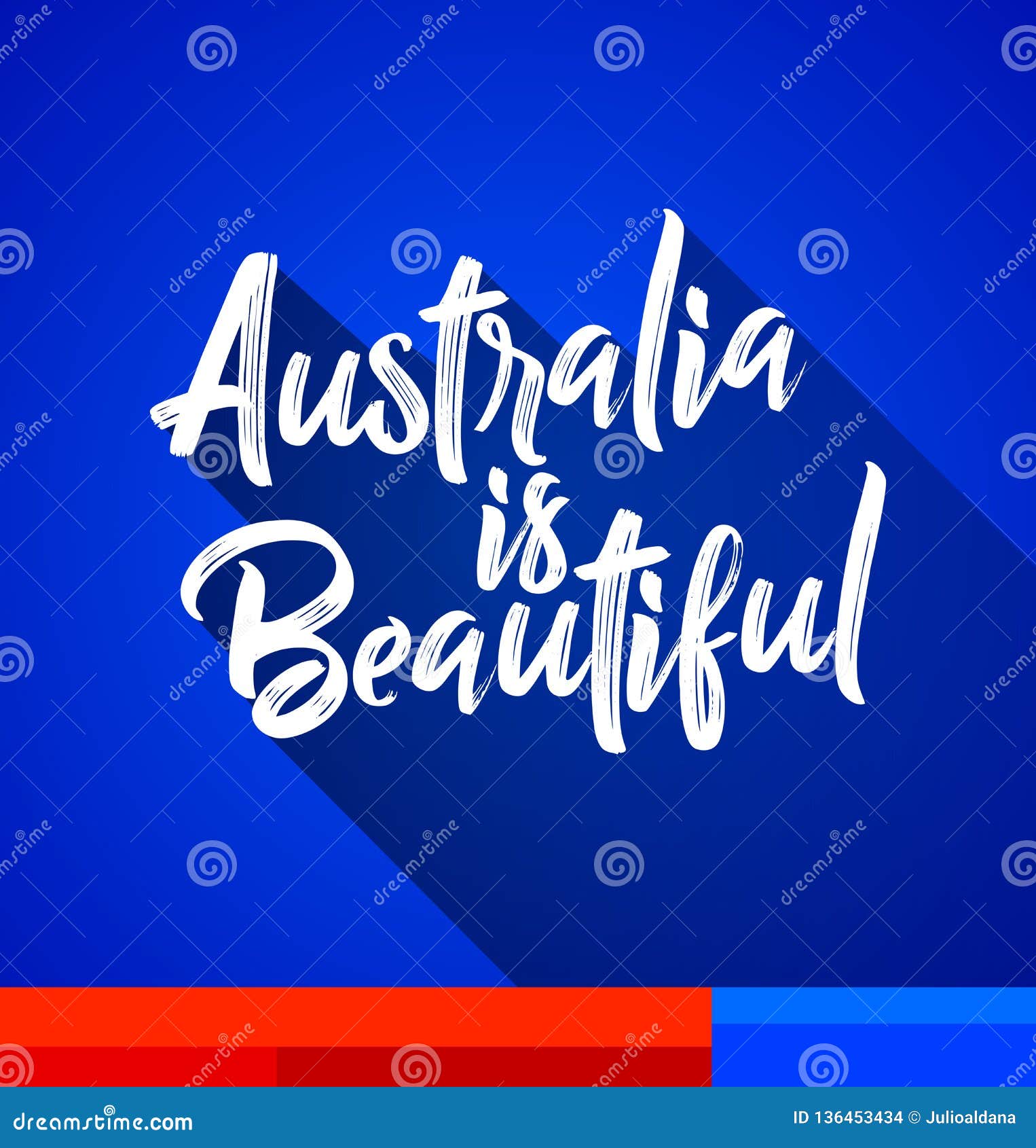 Australia is Beautiful Vector Lettering Illustration Stock Vector ...
