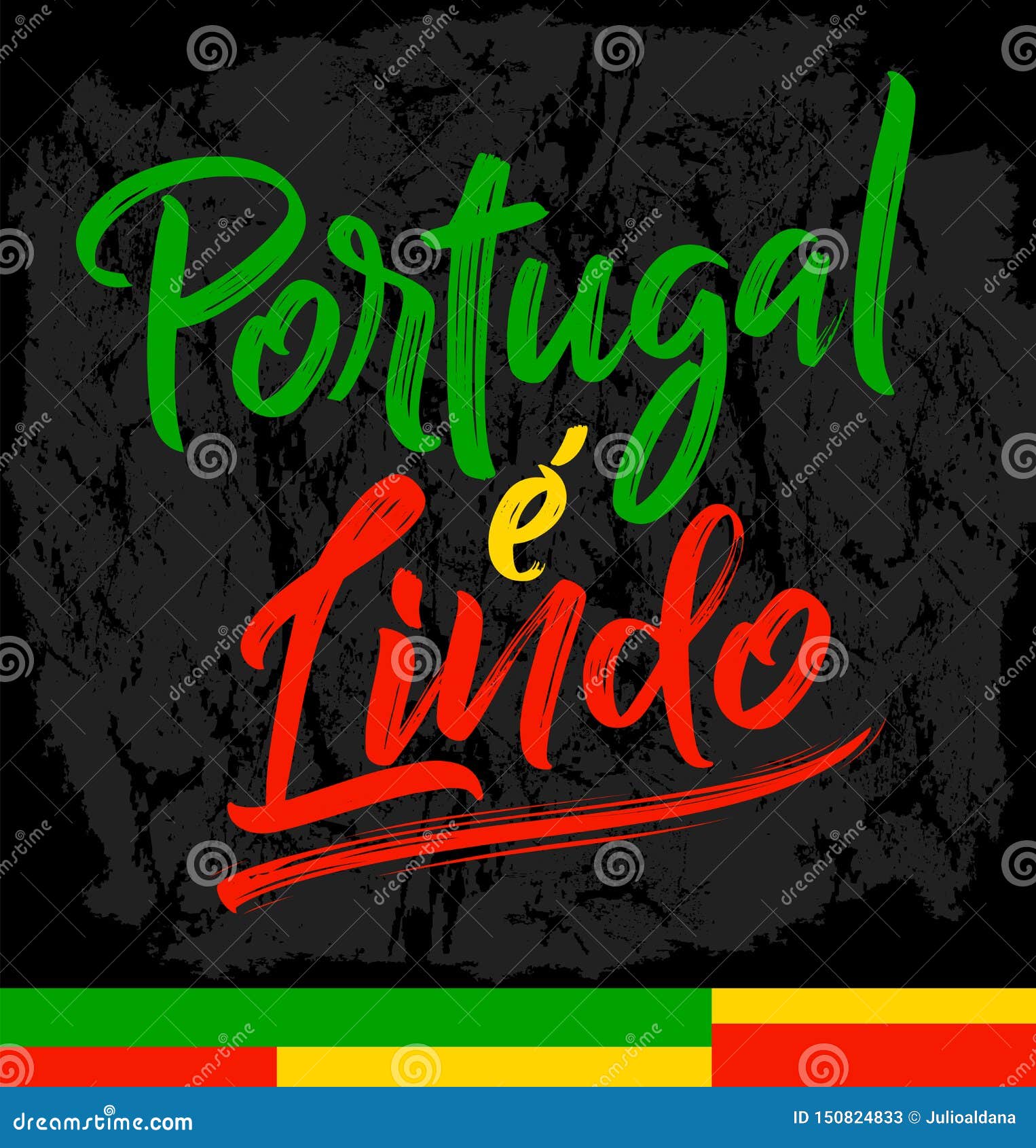 Portugal E Lindo, Portugal is Beautiful Portuguese Text Stock Vector ...
