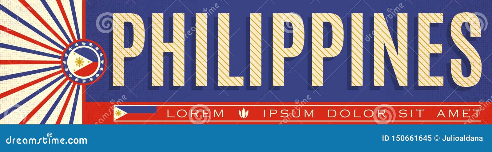 Philippines Patriotic Banner Design, Typographic Vector Illustration ...