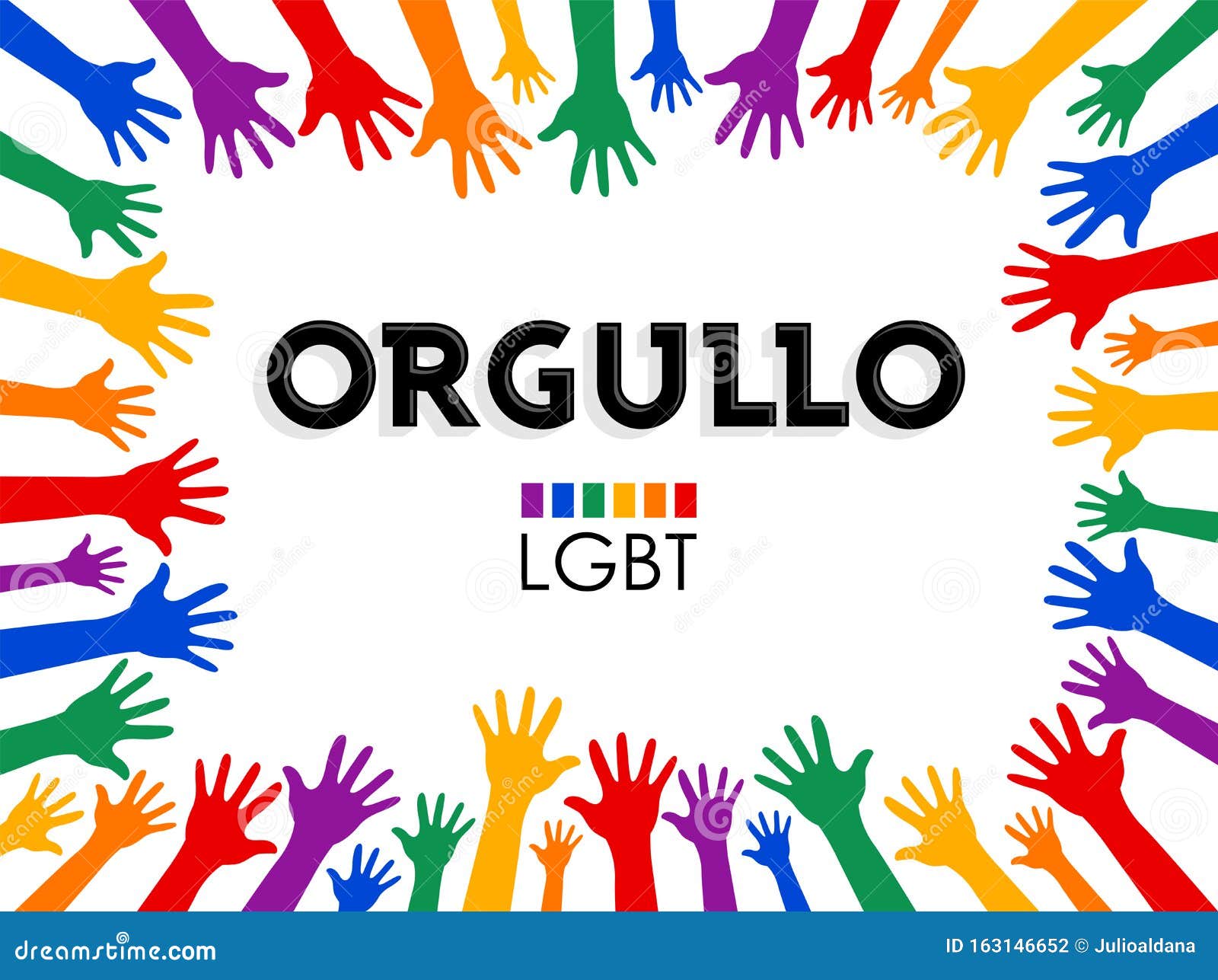 Orgullo, Pride Spanish Text LGBT Support Vector Banner Design. Stock ...