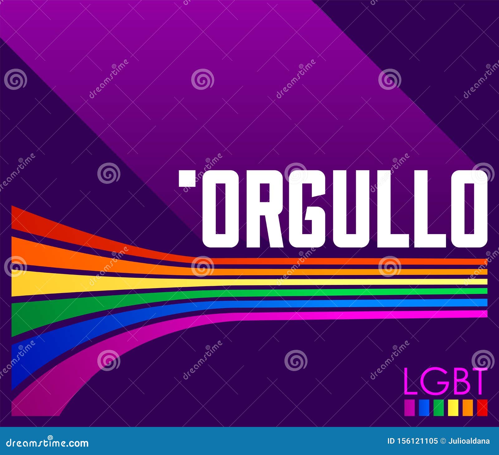 Orgullo, Pride Spanish Text LGBT Vector Design. Stock Vector ...