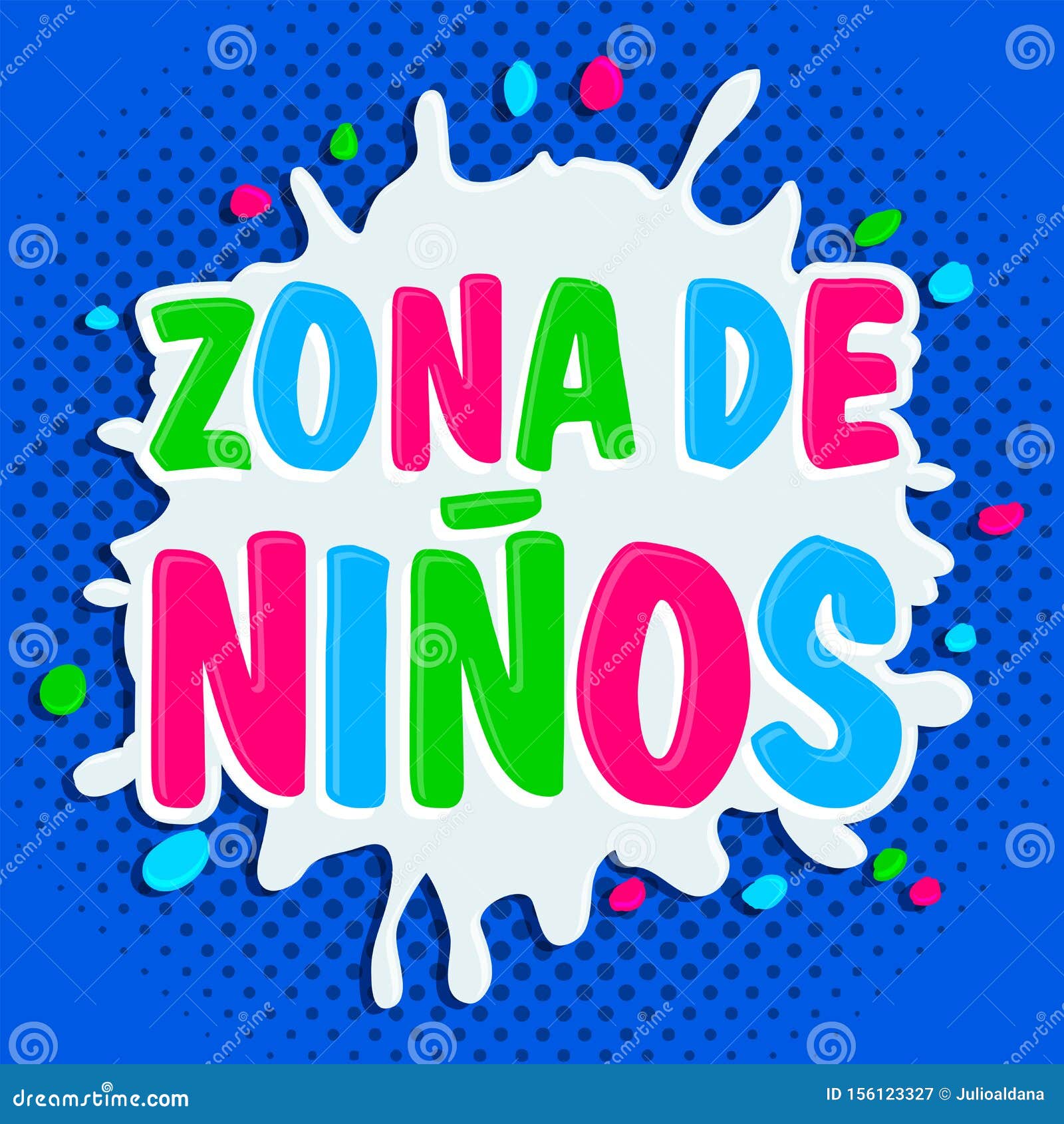 Zona De Ninos, Kids Zone Spanish Text, Vector Lettering Sign ...
