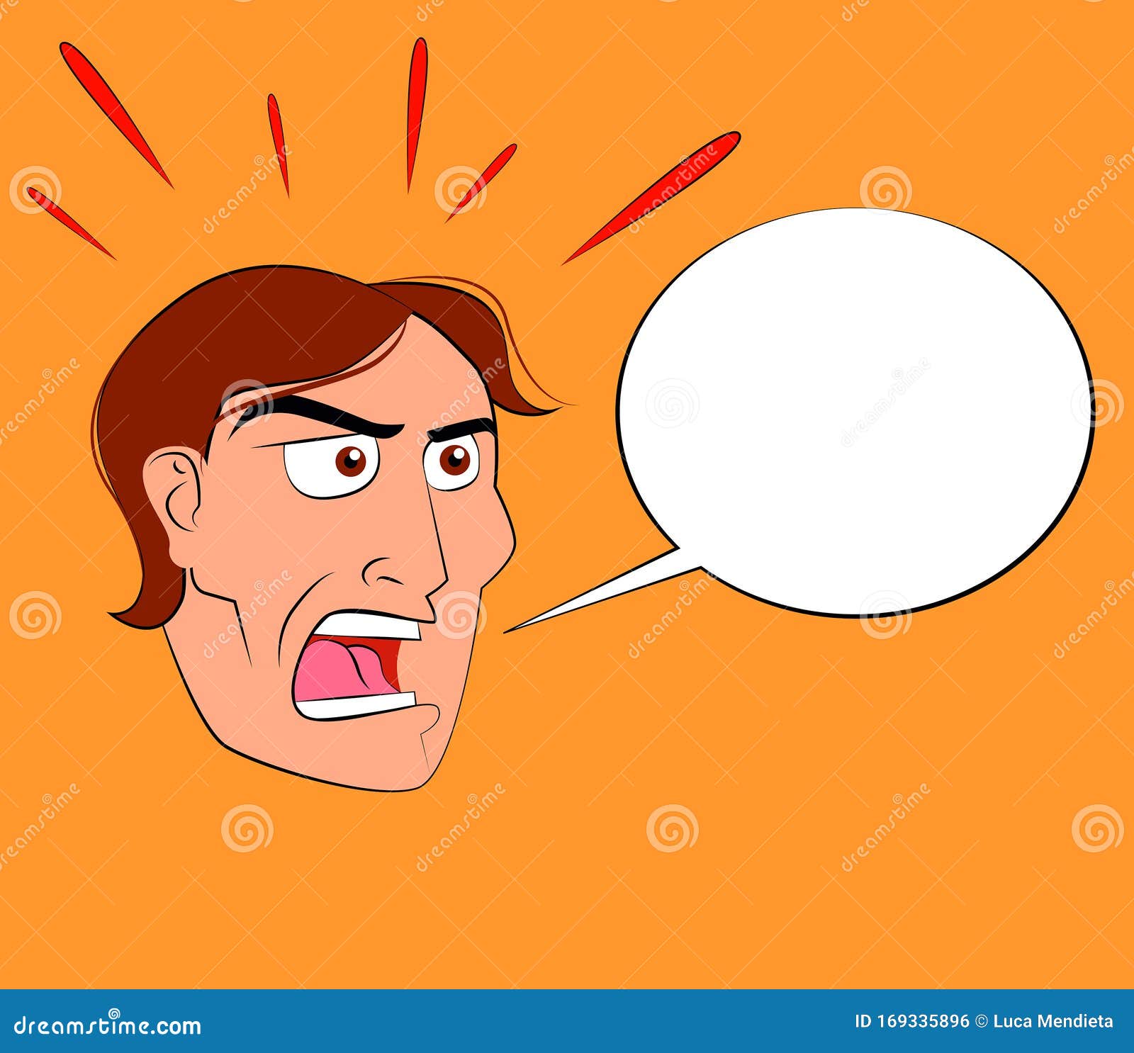 ImprimirVector Illustration of a Young Man Shouting Something in an ...