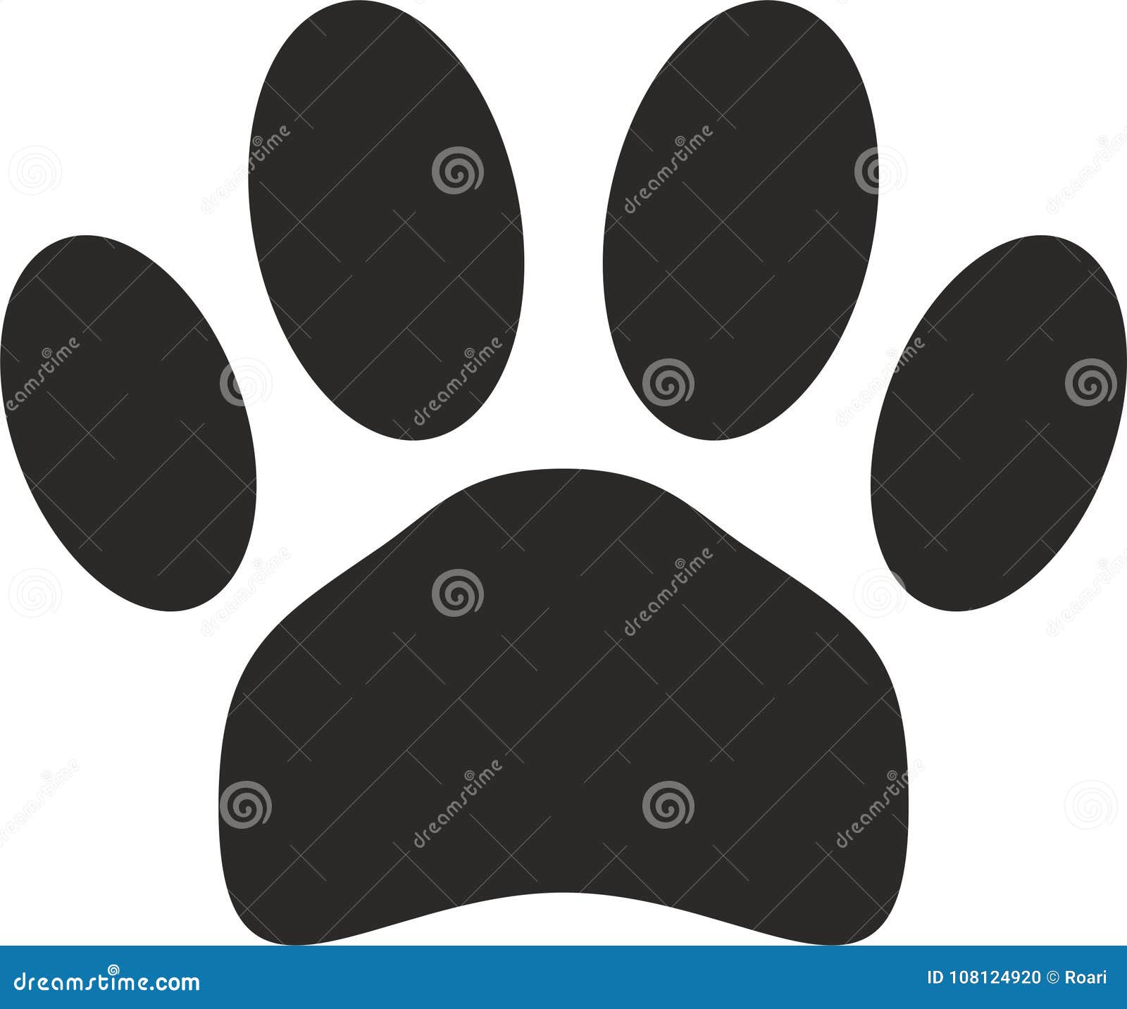Imprint of the dog paw stock illustration. Illustration of nature ...