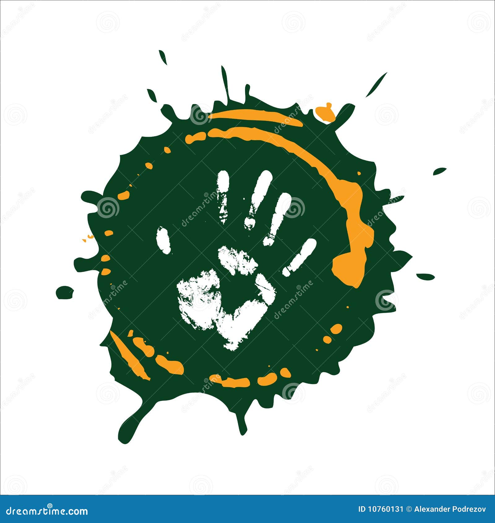 Imprint hand on paint. stock vector. Illustration of abstract - 10760131