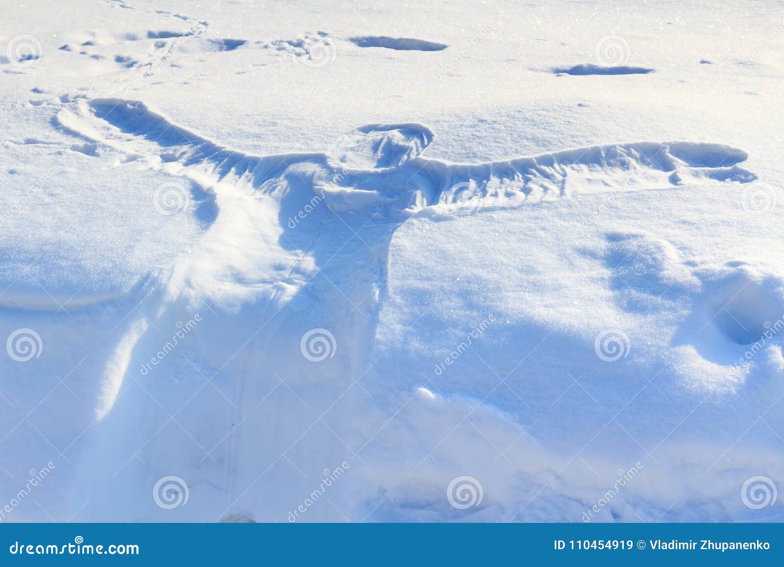 Imprint of the Human Body on the Snow Stock Image - Image of fall ...