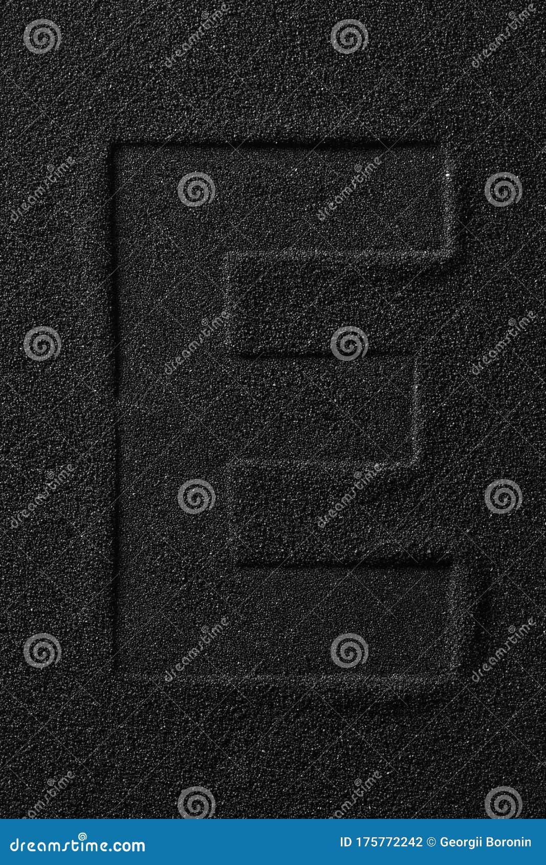 Imprint of a Letter Squeezed Out on Black Sand. Stock Photo - Image of ...