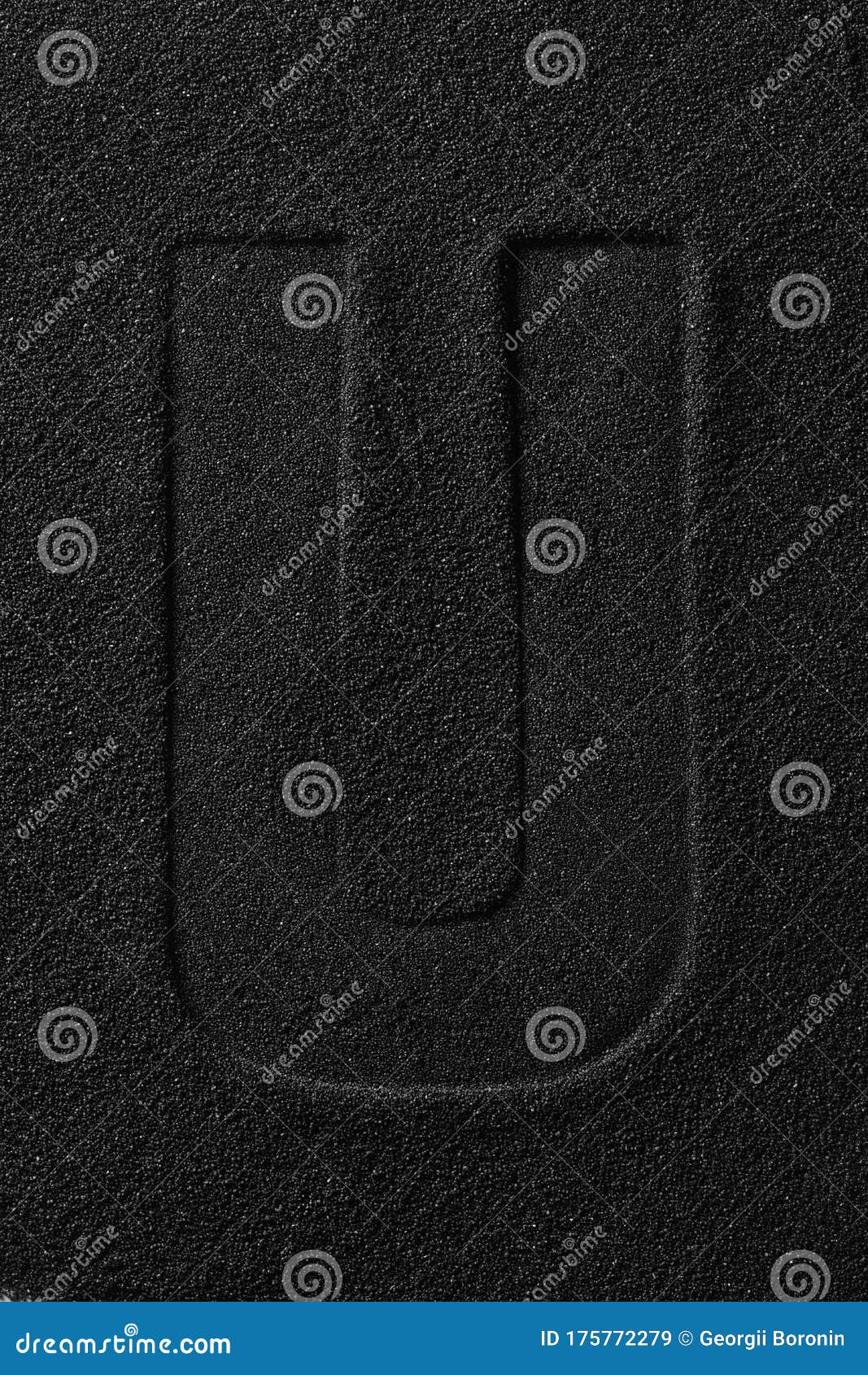 Imprint of a Letter Squeezed Out on Black Sand. Stock Image - Image of ...