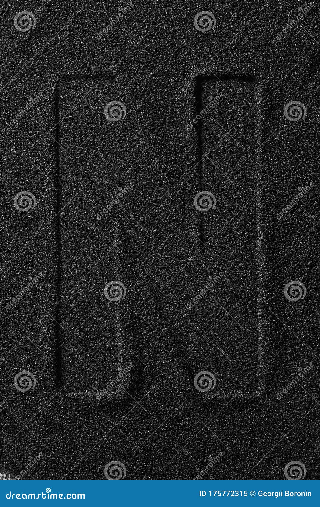 Imprint of a Letter Squeezed Out on Black Sand. Stock Image - Image of ...