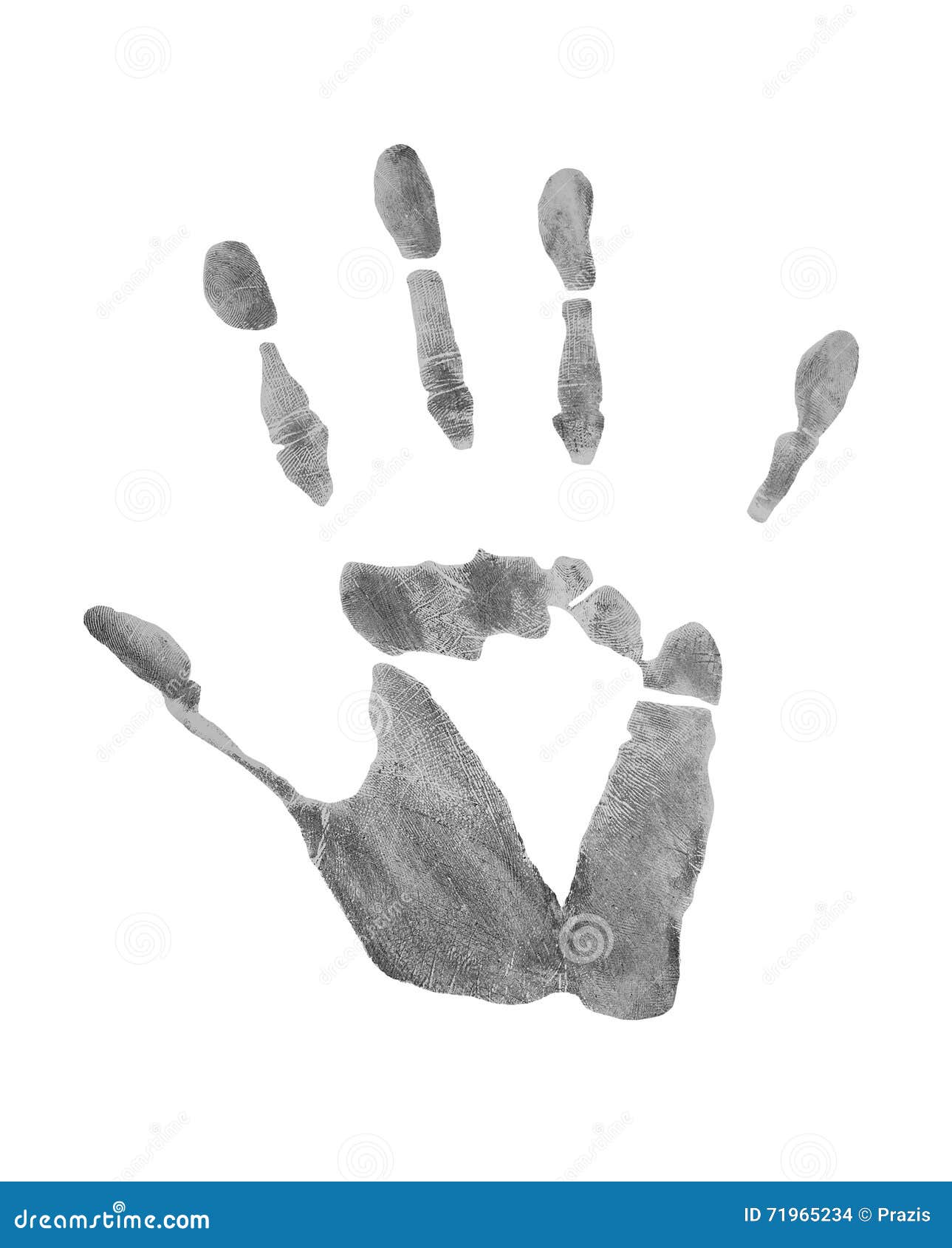 Imprint of a man s hand stock photo. Image of fingers - 71965234