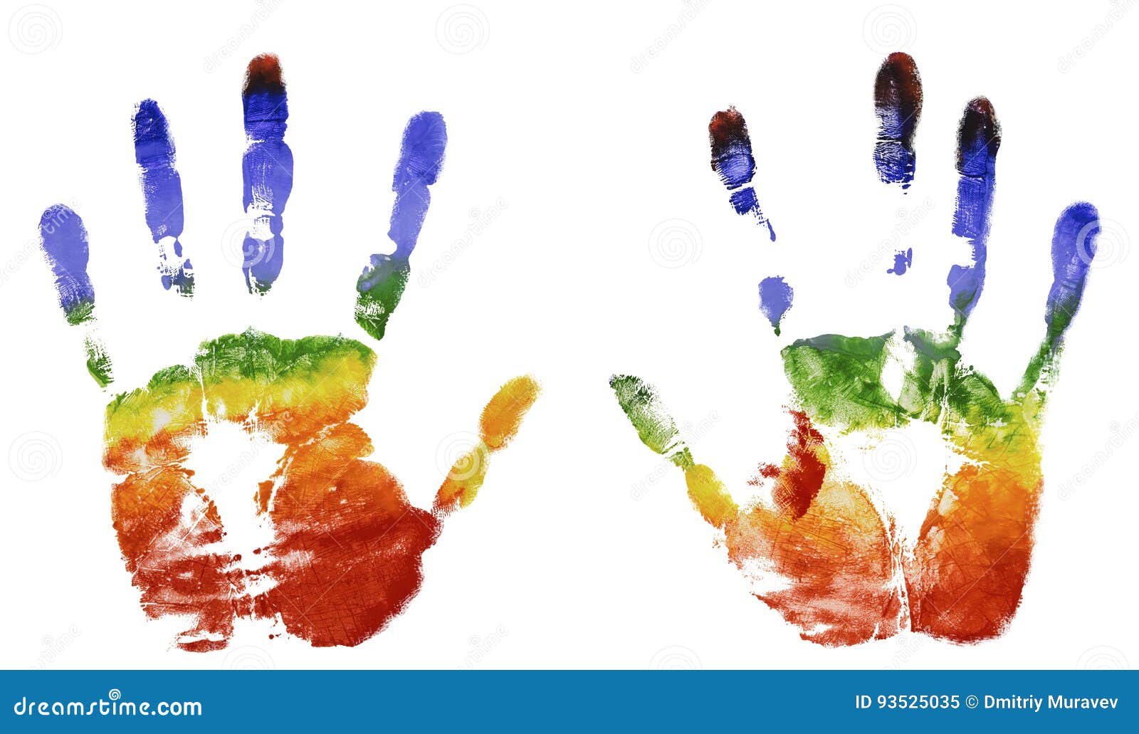 The Imprint of the Two Hands of the Rainbow Colors, Gouache, Freedom ...