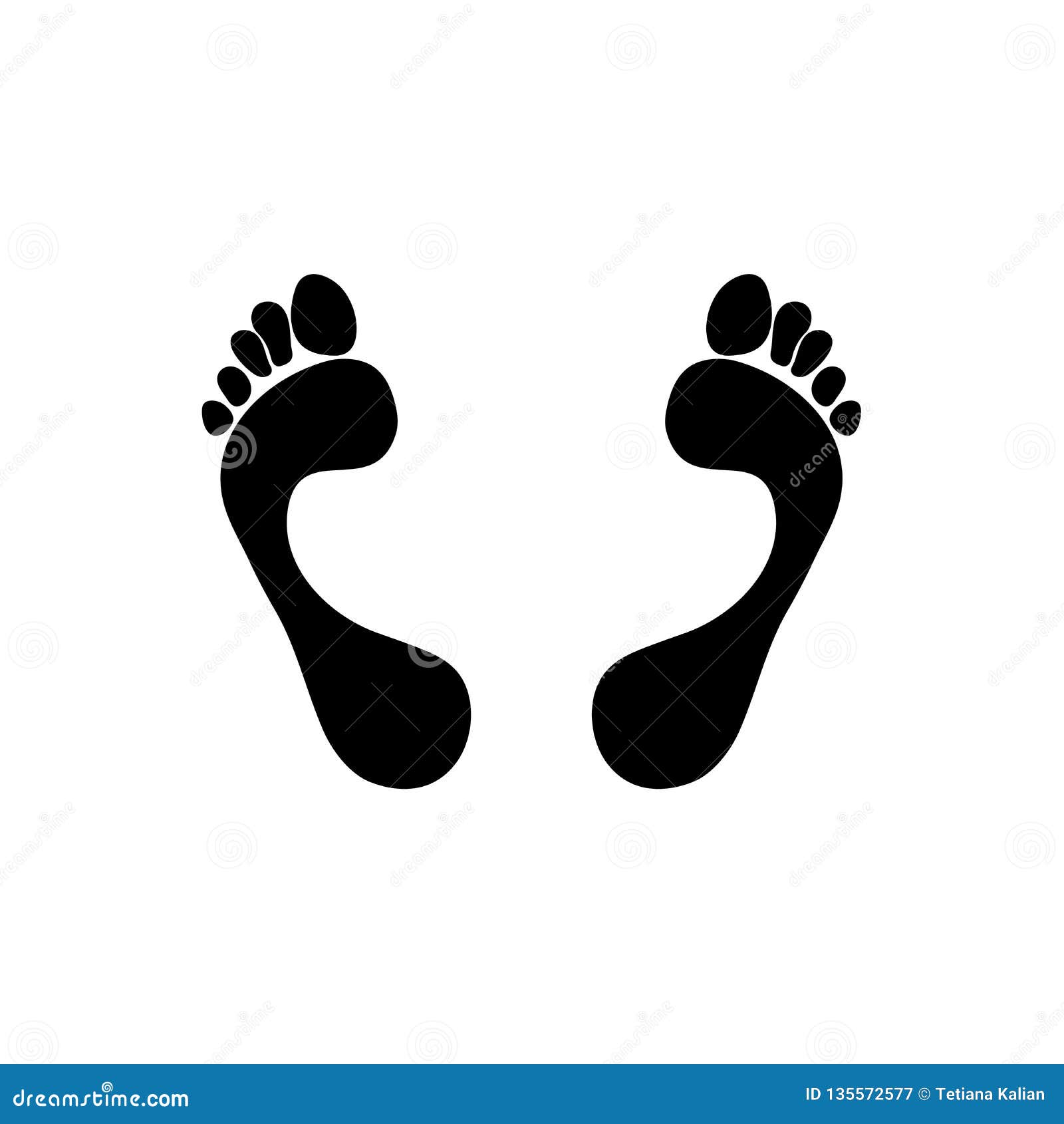 An Imprint of Two Human Feet. Vector Object Isolated on White ...