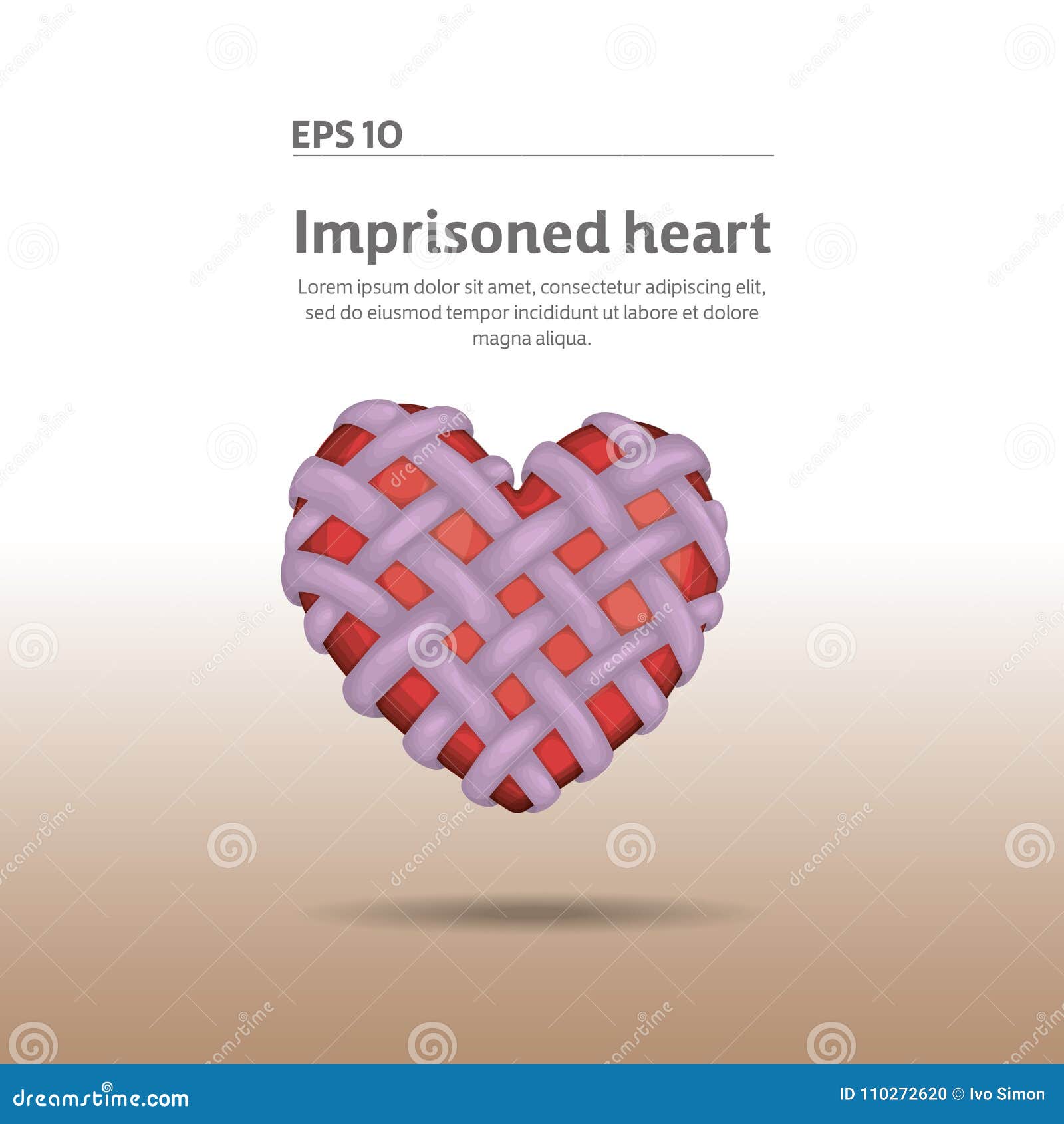 Imprisoned heart. stock vector. Illustration of geometric - 110272620