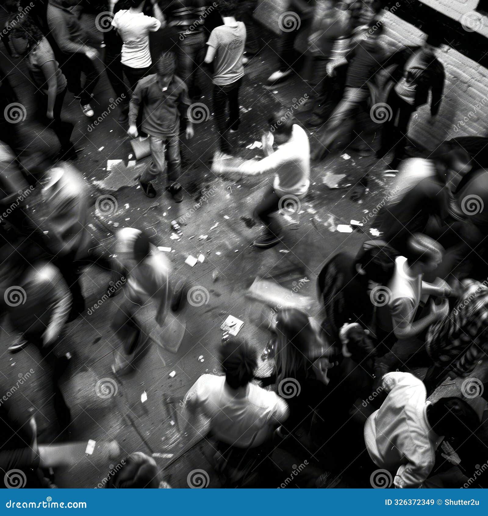 Impromptu Chaos among a Large Group of People Stock Illustration ...