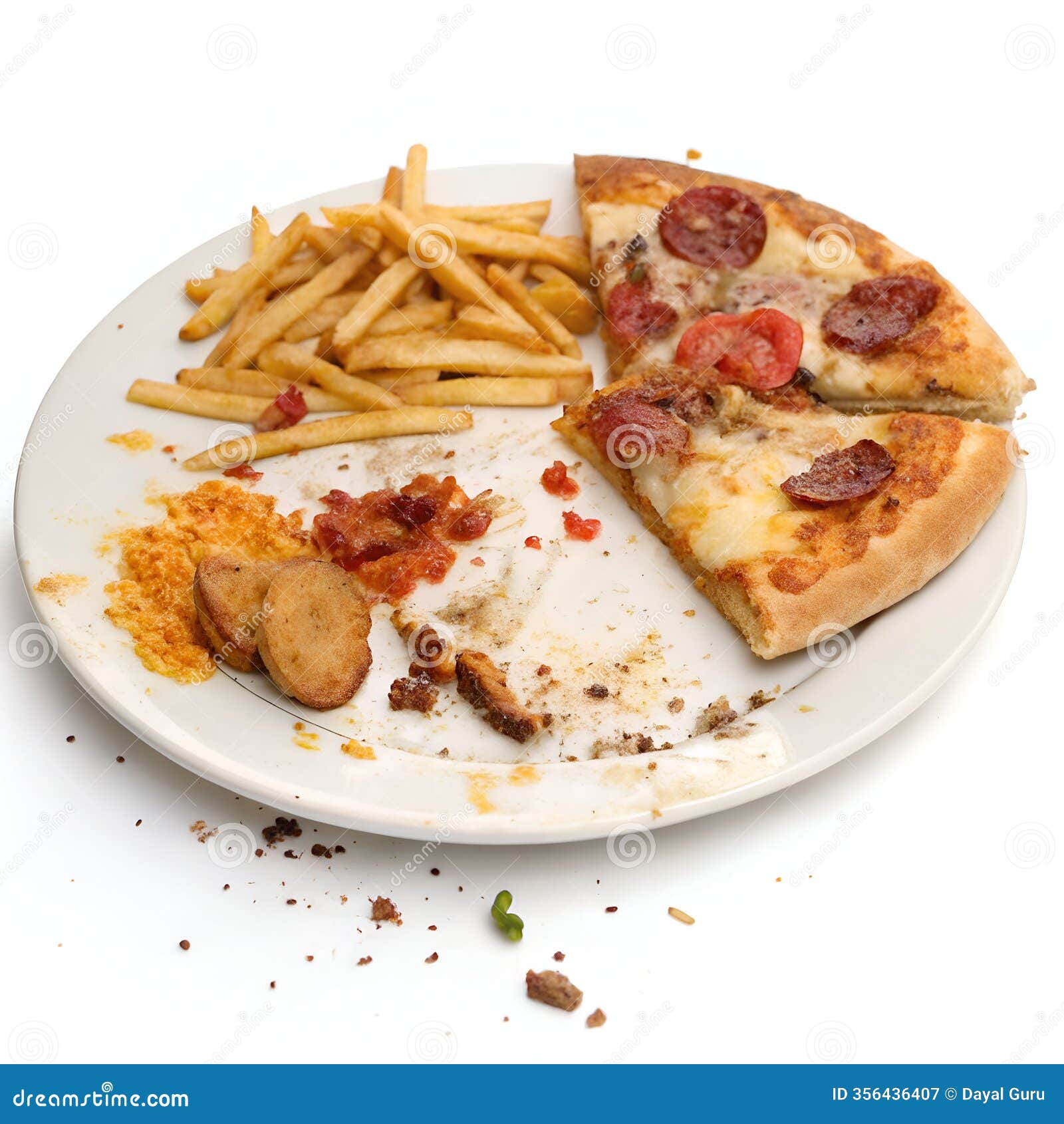 Improper Nutrition Dish on Plate Stock Illustration - Illustration of ...