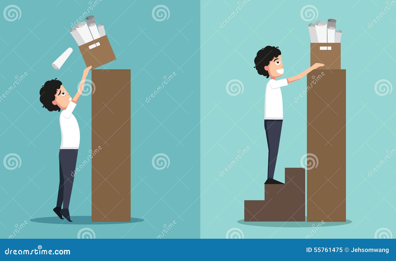 Improper Versus Against Proper Lifting Stock Vector - Illustration of ...