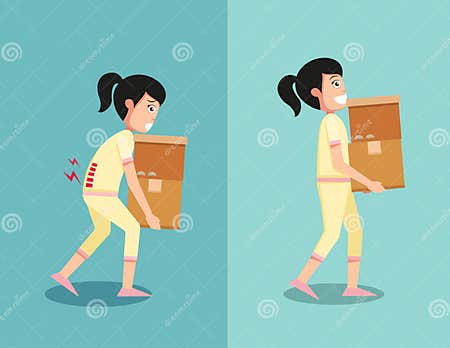 Improper Versus Against Proper Lifting Stock Vector - Illustration of ...