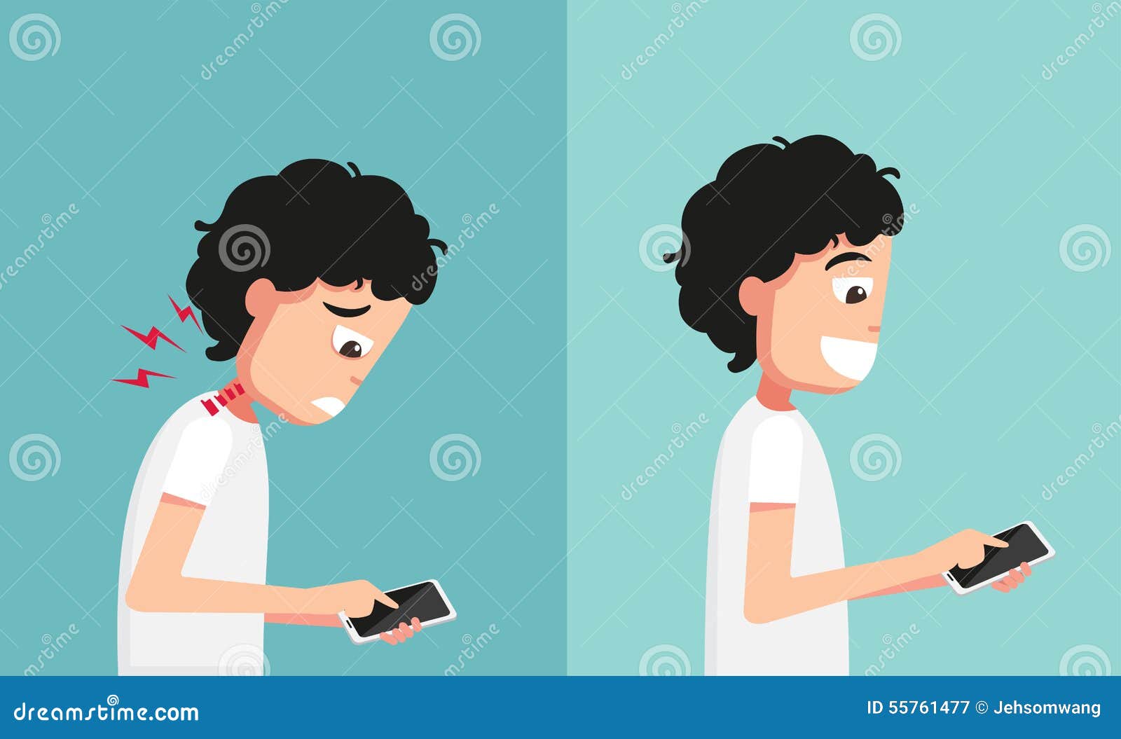 Improper Vs Proper Hand Holding and Playing Smart Phone Stock Vector ...