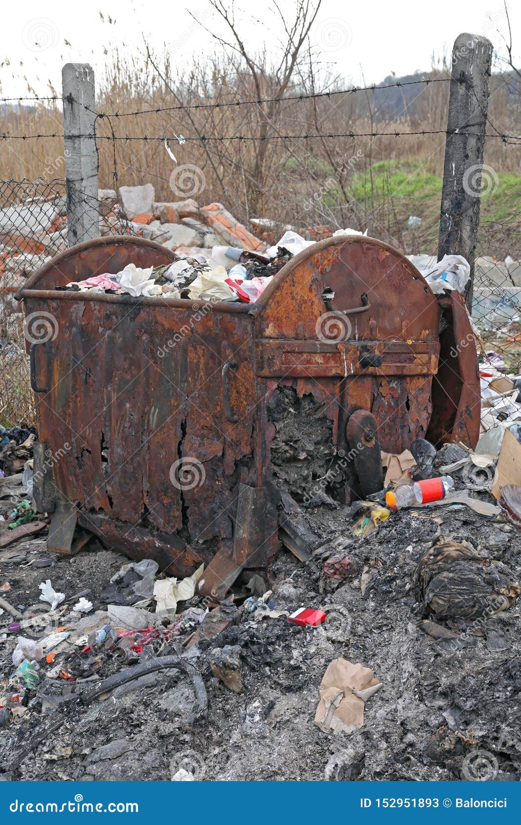 Improper Waste Disposal stock image. Image of dumpster - 152951893