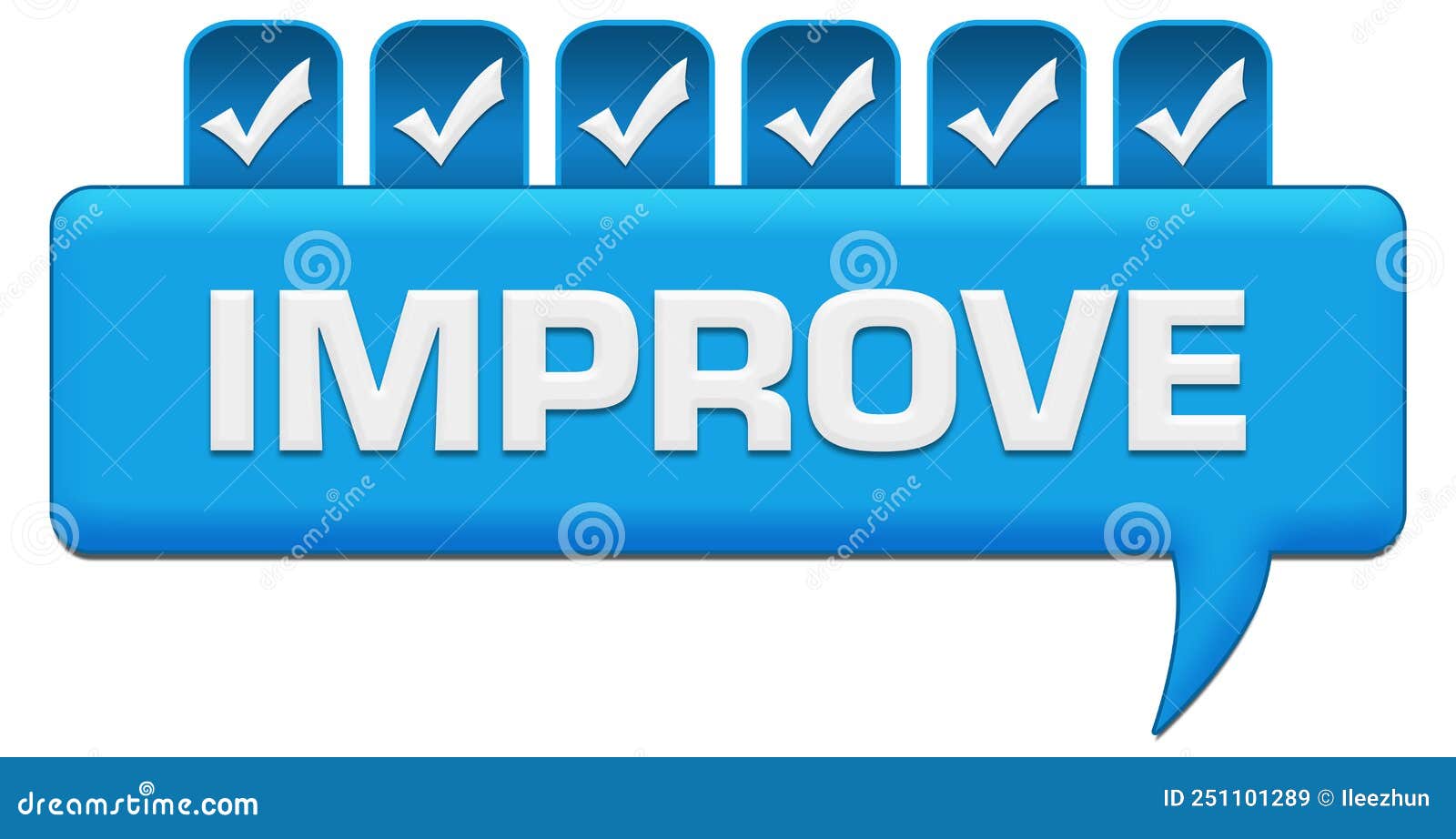 Improve Blue Comment with Tick Mark on Top Stock Illustration ...