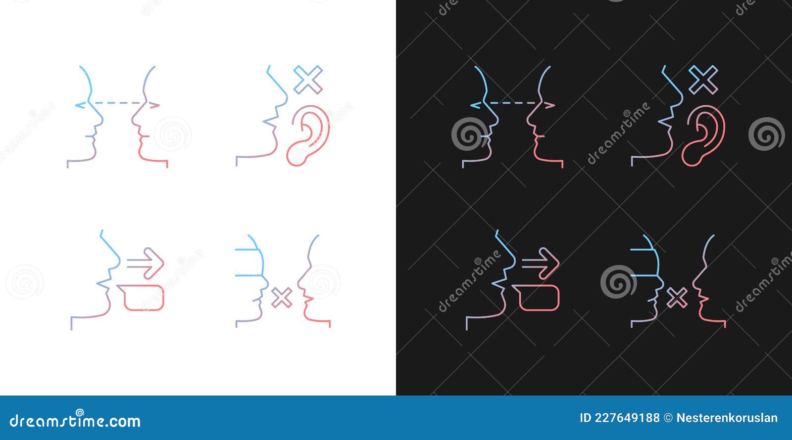 Improve Everyday Communication Gradient Icons Set for Dark and Light ...