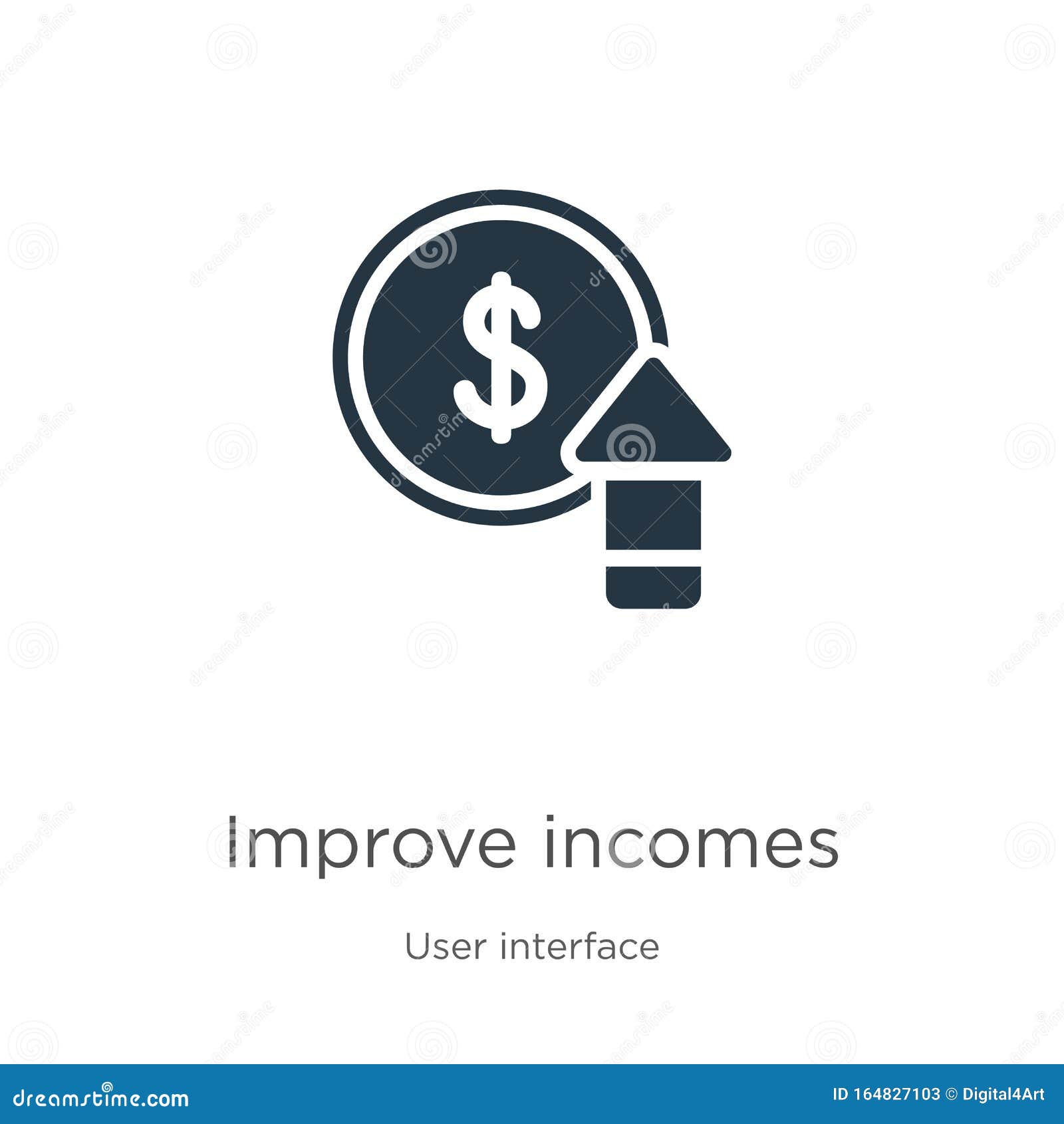 Improve Incomes Icon Vector. Trendy Flat Improve Incomes Icon From User ...
