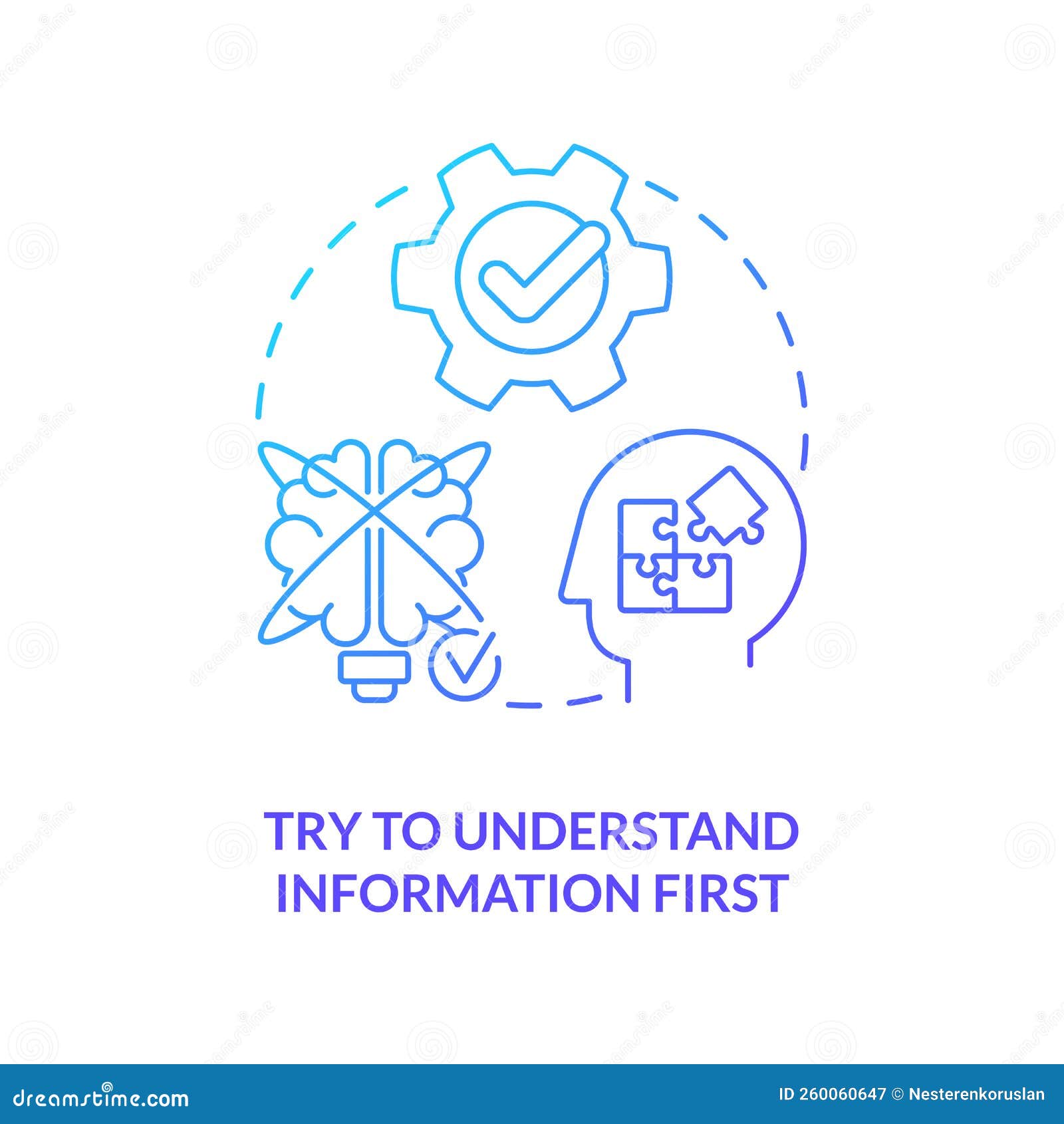 Improve Information Understanding Blue Gradient Concept Icon Stock ...
