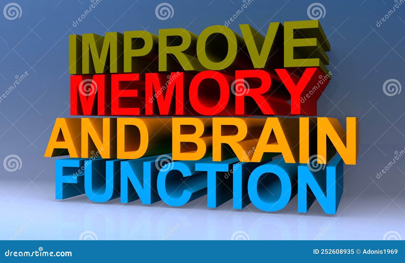Improve Memory and Brain Function on Blue Stock Illustration ...