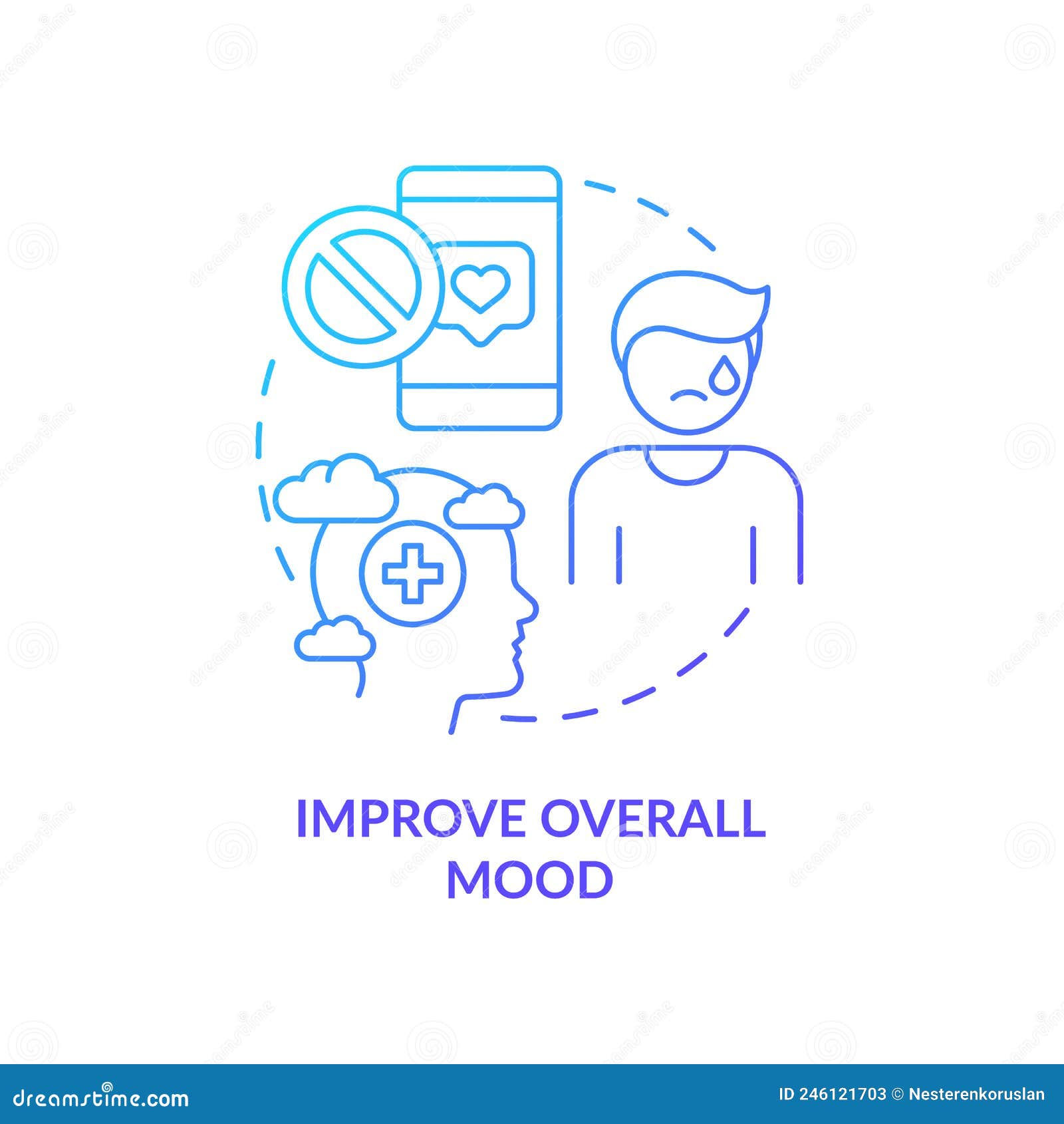 Improve Overall Mood Blue Gradient Concept Icon Stock Vector ...