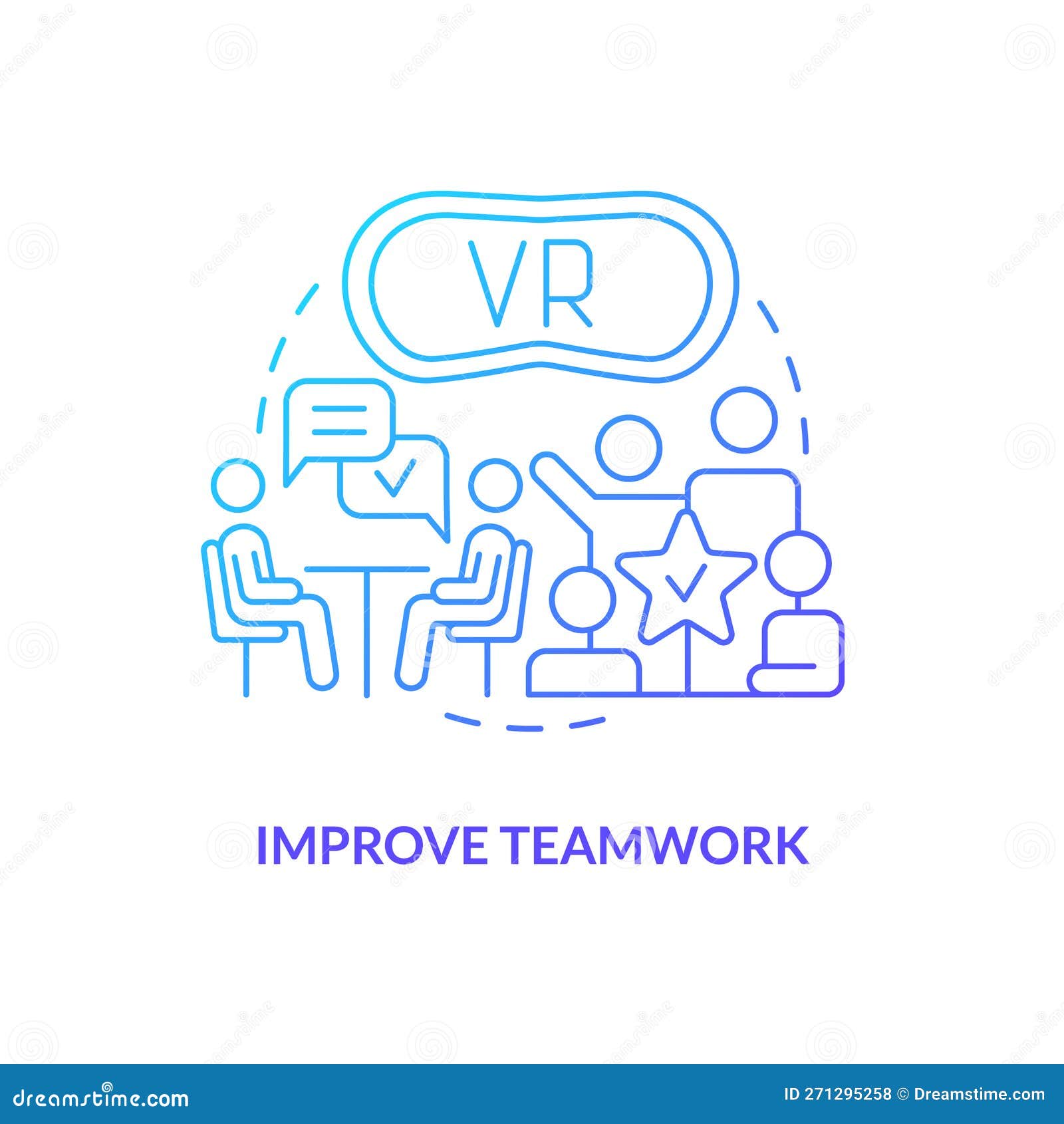 Improve Teamwork Blue Gradient Concept Icon Stock Vector - Illustration of staff, teamwork ...