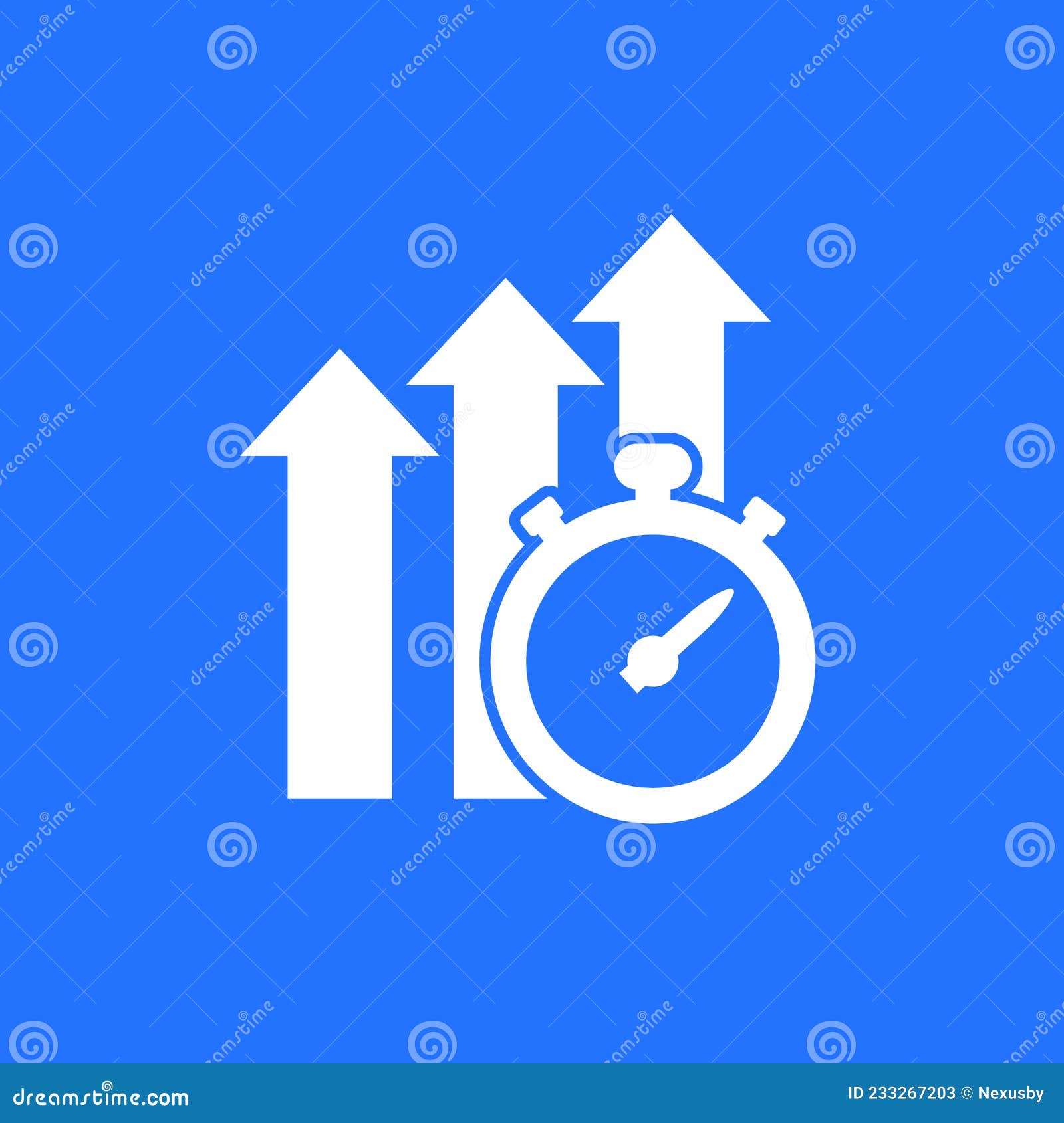 Improve time icon on blue stock vector. Illustration of performance ...