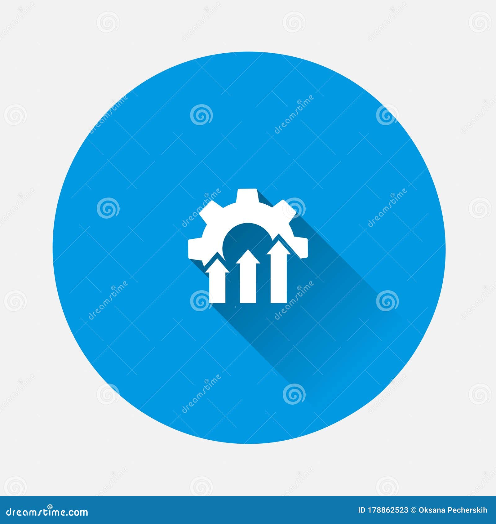 Improve Vector Icon on Blue Background. Flat Image with Long Shadow ...