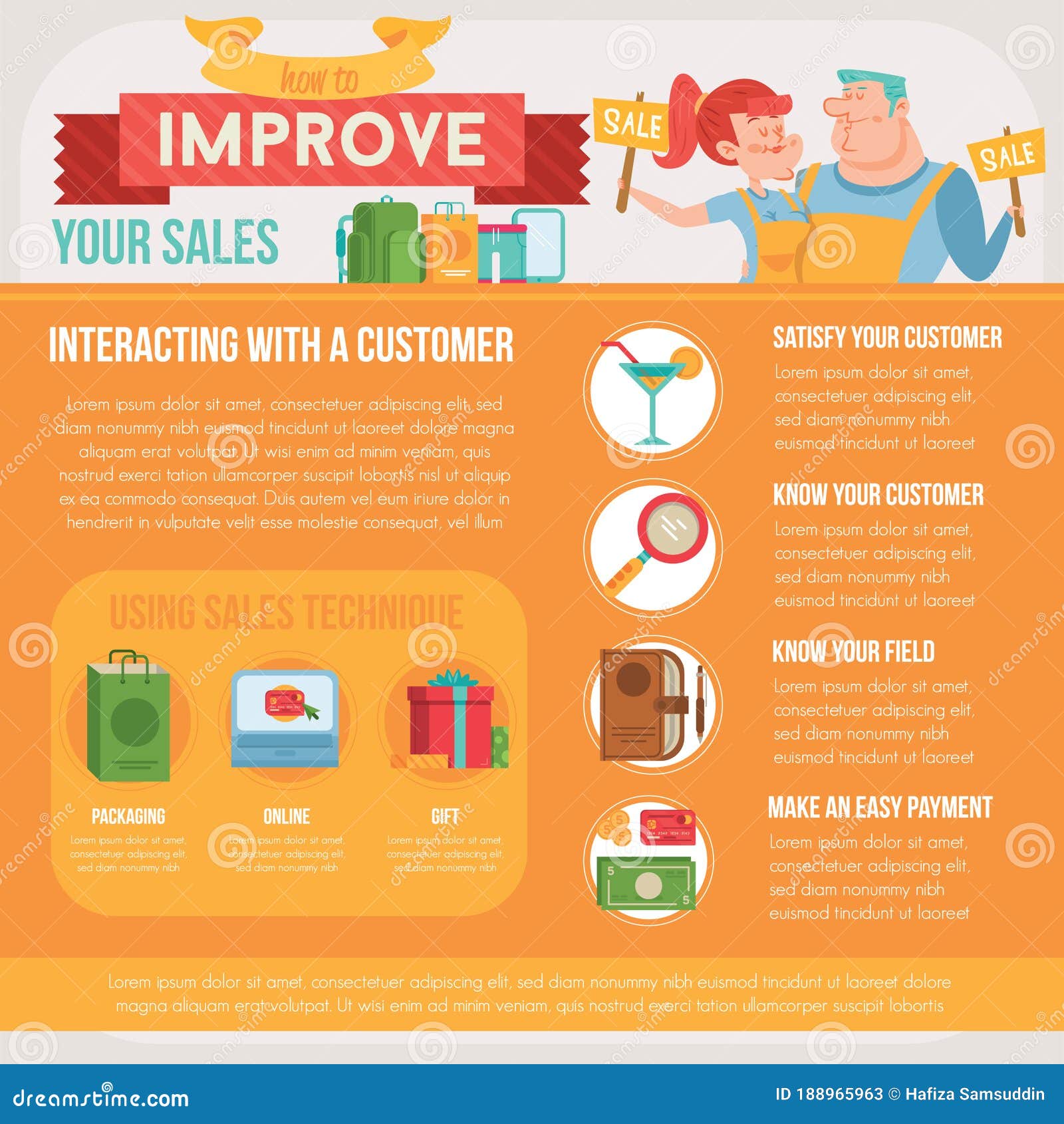 Improve Your Sales Infographic. Vector Illustration Decorative Design ...
