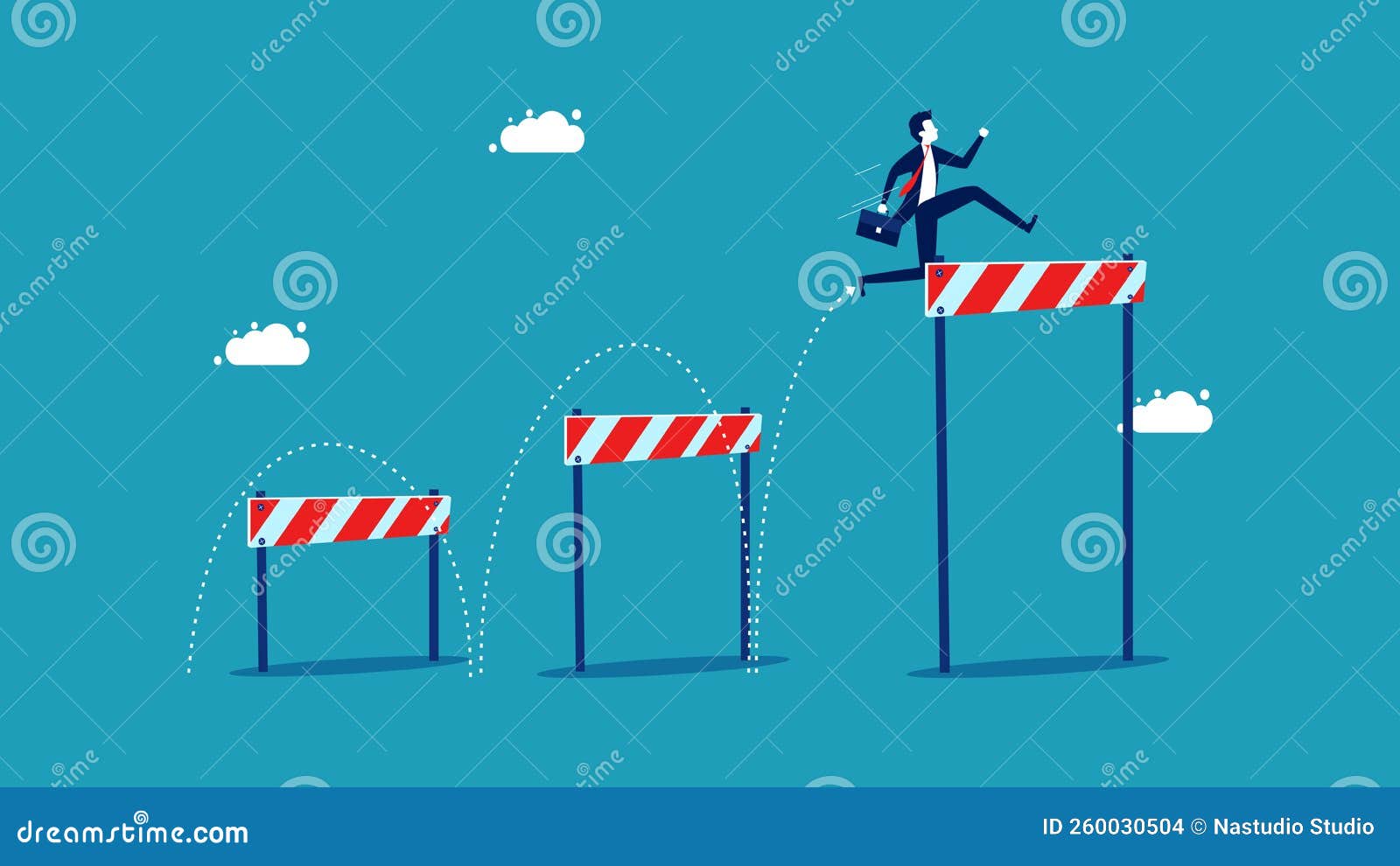 Improve Yourself and Overcome Big Obstacles. Businessman Jumping Over ...