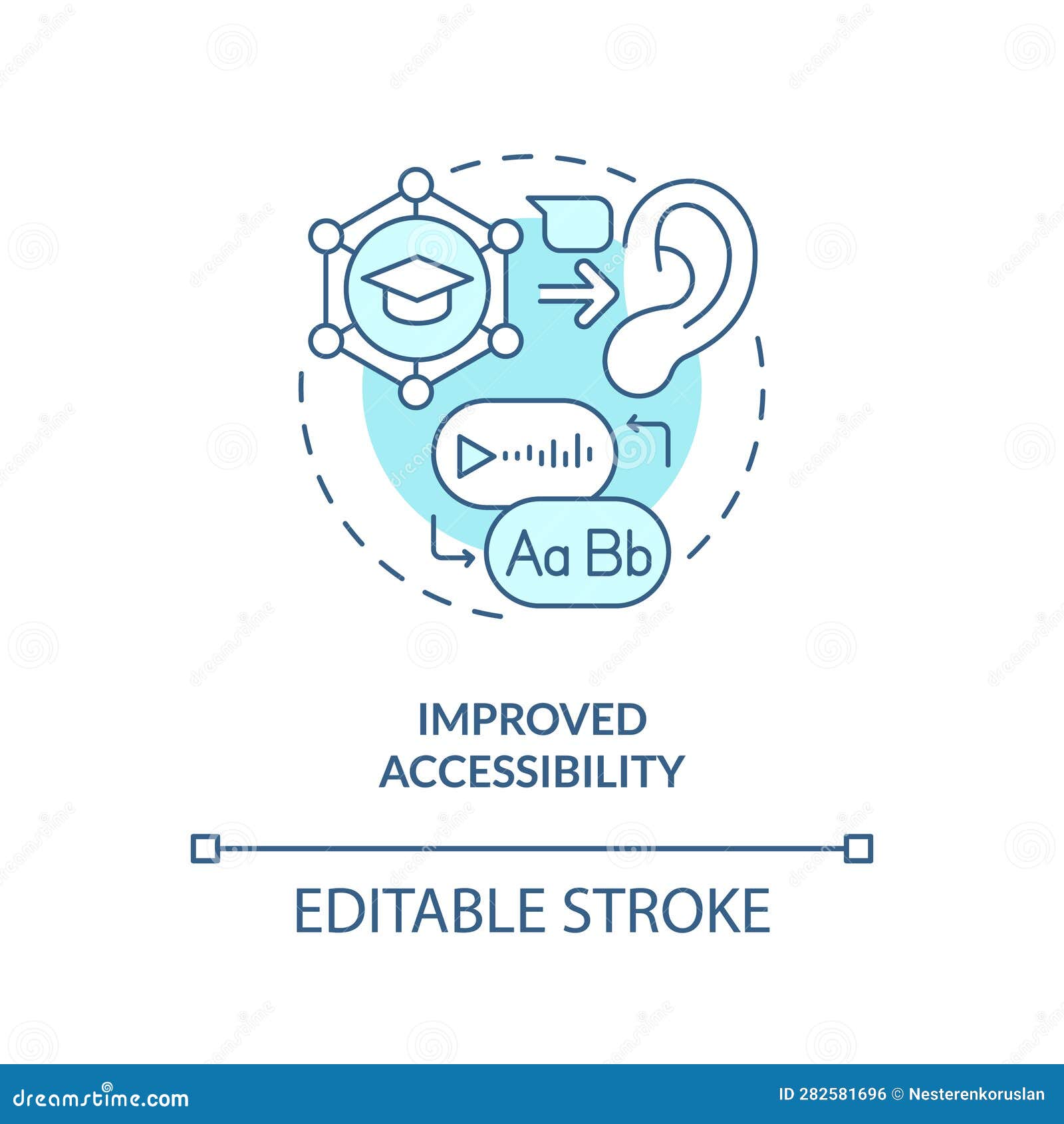 Improved Accessibility in AI Education Concept Editable Icon Stock ...