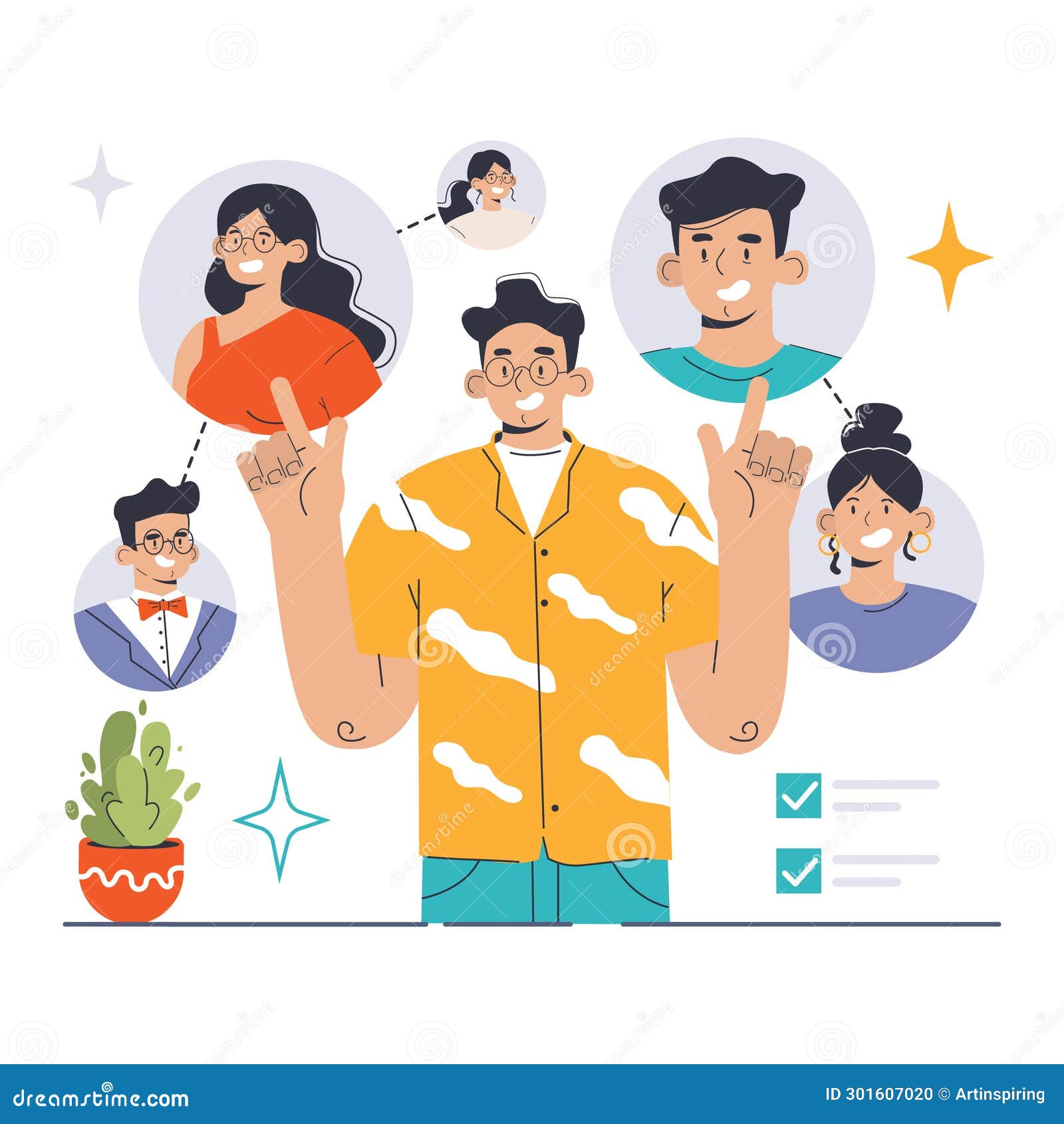 Improved Communication Concept. Flat Vector Illustration. Stock Vector ...