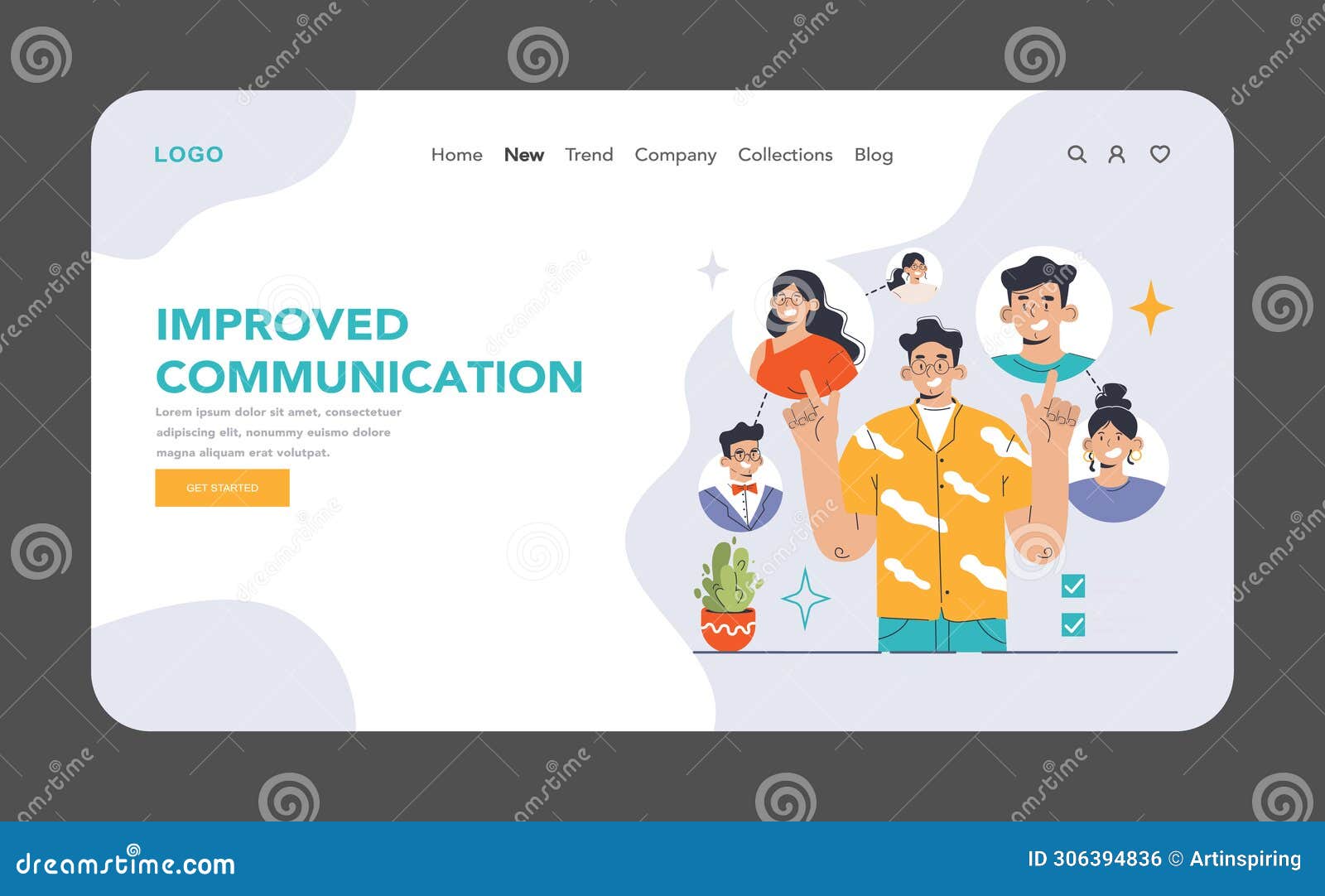 Improved Communication Concept. Flat Vector Illustration. Stock ...