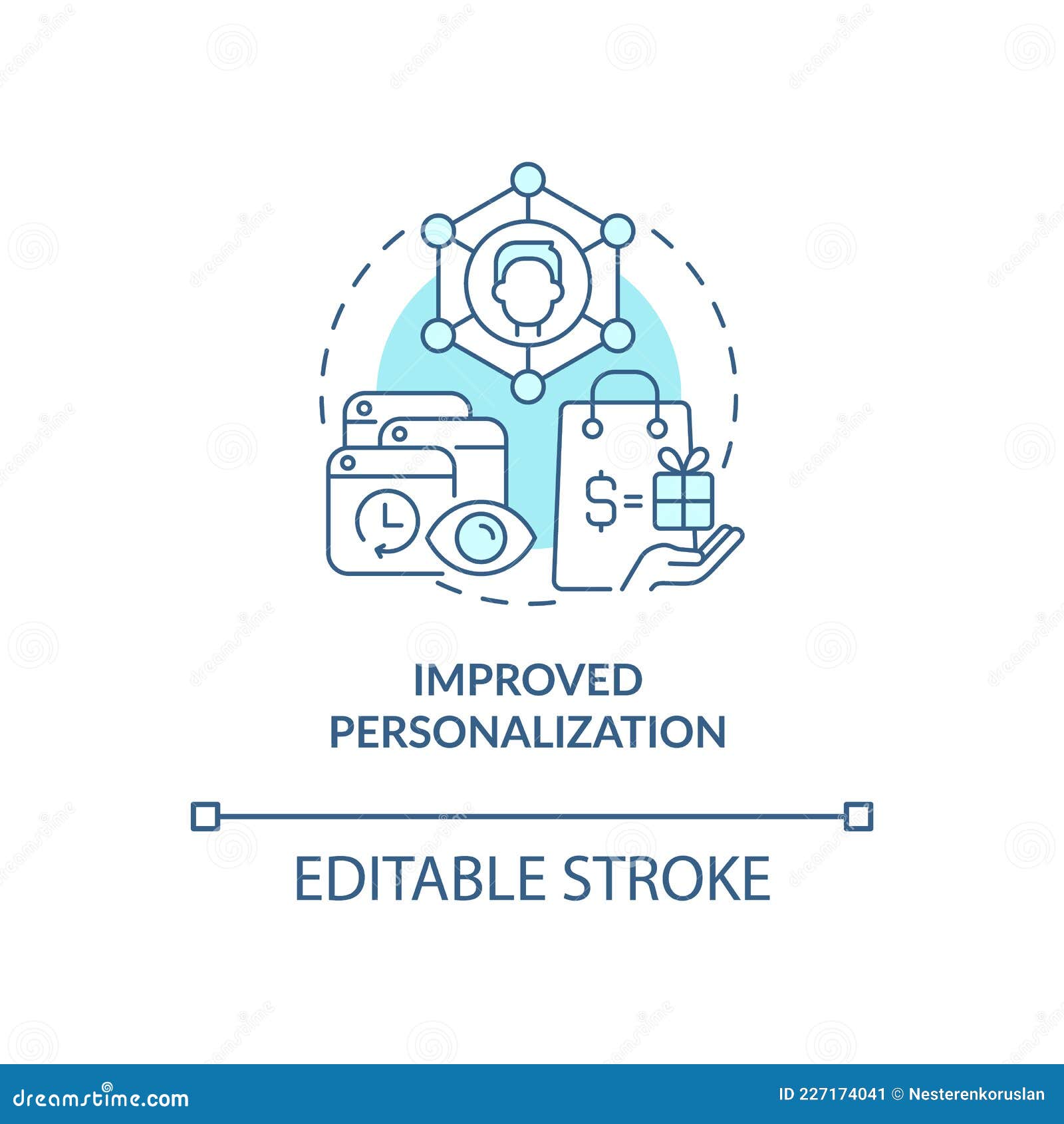 Personalization Blue Gradient Concept Icon Cartoon Vector ... Personalization Blue Gradient Concept Icon Cartoon Vector ...