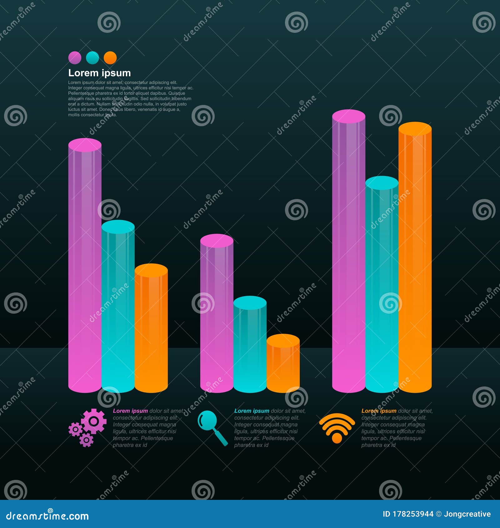 Chart Decreased Icon Set With Different Styles. Editable Stroke And ...