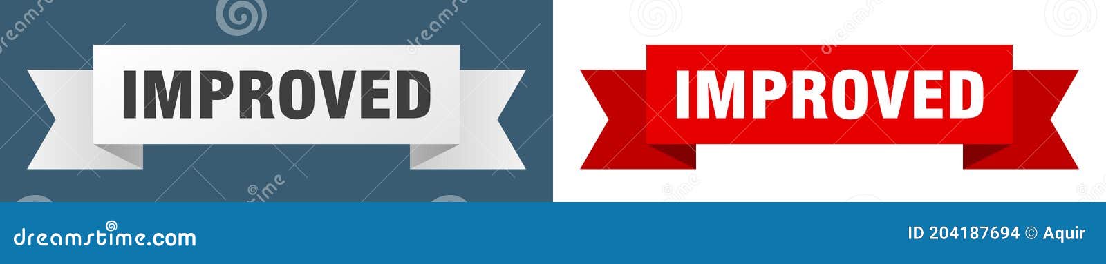 Improved Ribbon. Improved Isolated Paper Sign. Banner Stock Vector ...