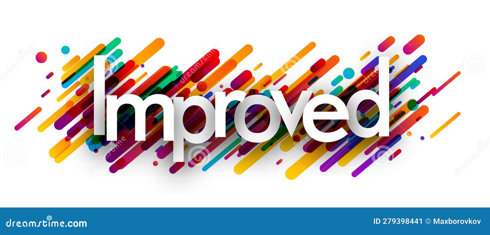 Improved Sign Over Colorful Lines Background Stock Vector ...