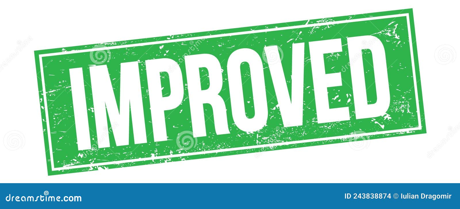 IMPROVED Text on Green Grungy Rectangle Stamp Stock Illustration ...