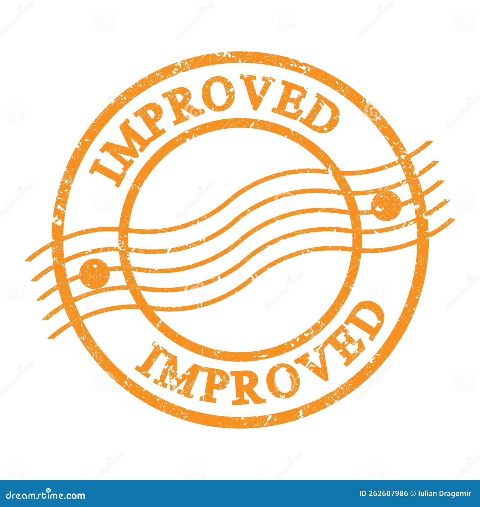 IMPROVED, Text Written on Orange Postal Stamp Stock Illustration ...