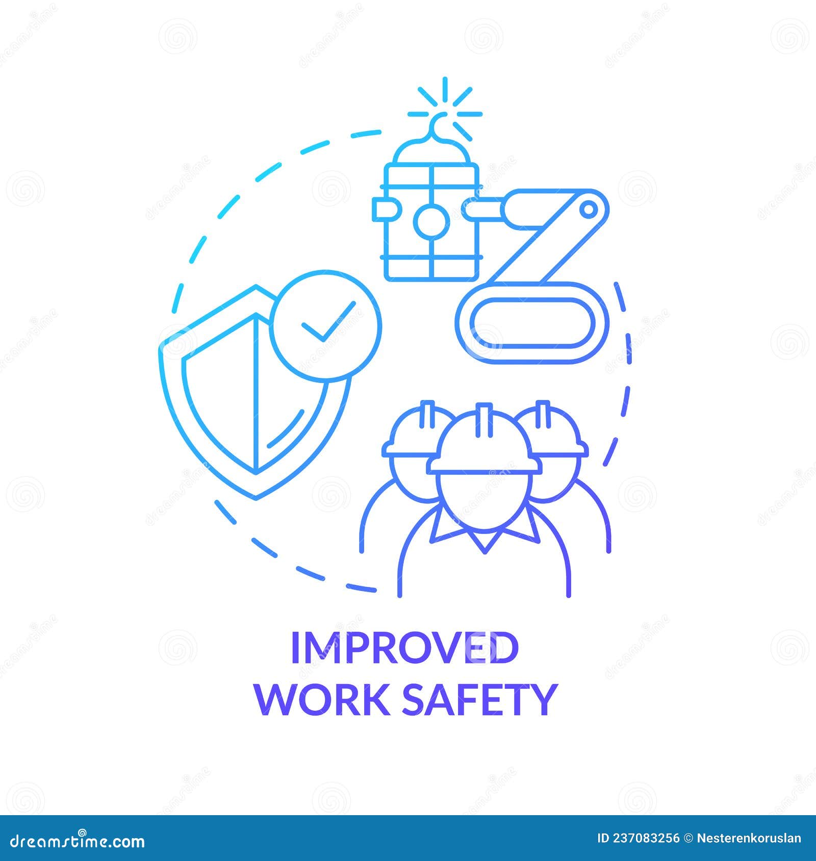 Improved Work Safety Blue Gradient Concept Icon Stock Vector ...
