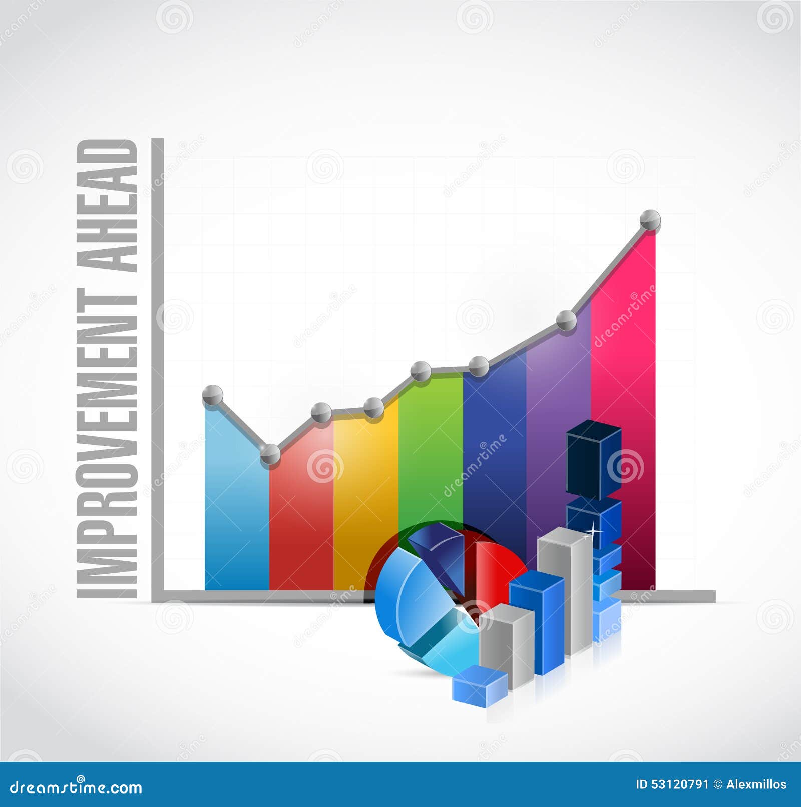 Improvement Ahead Business Graph Stock Illustration - Illustration of ...