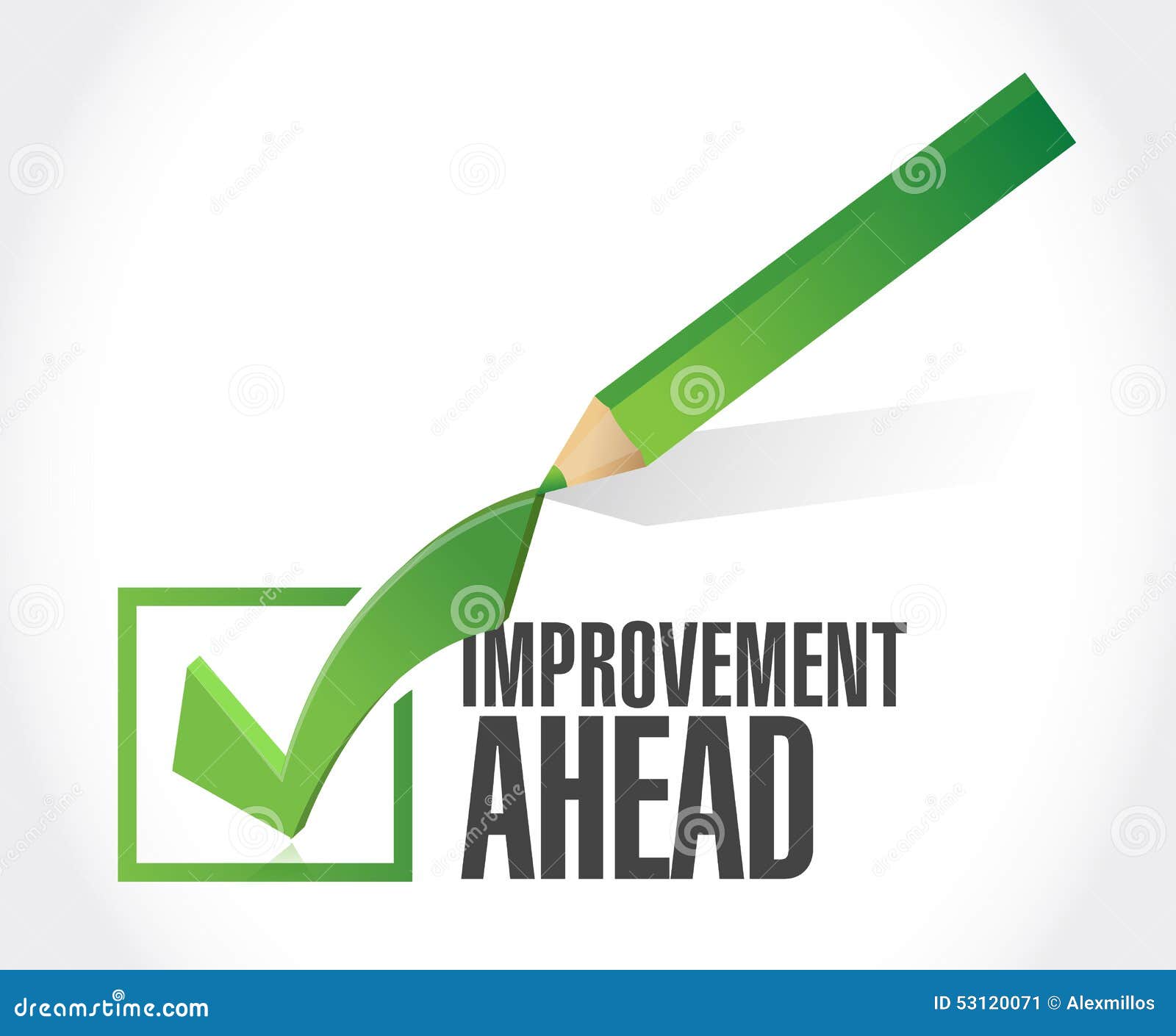 Improvement Ahead Check Mark Sign Stock Illustration | CartoonDealer ...