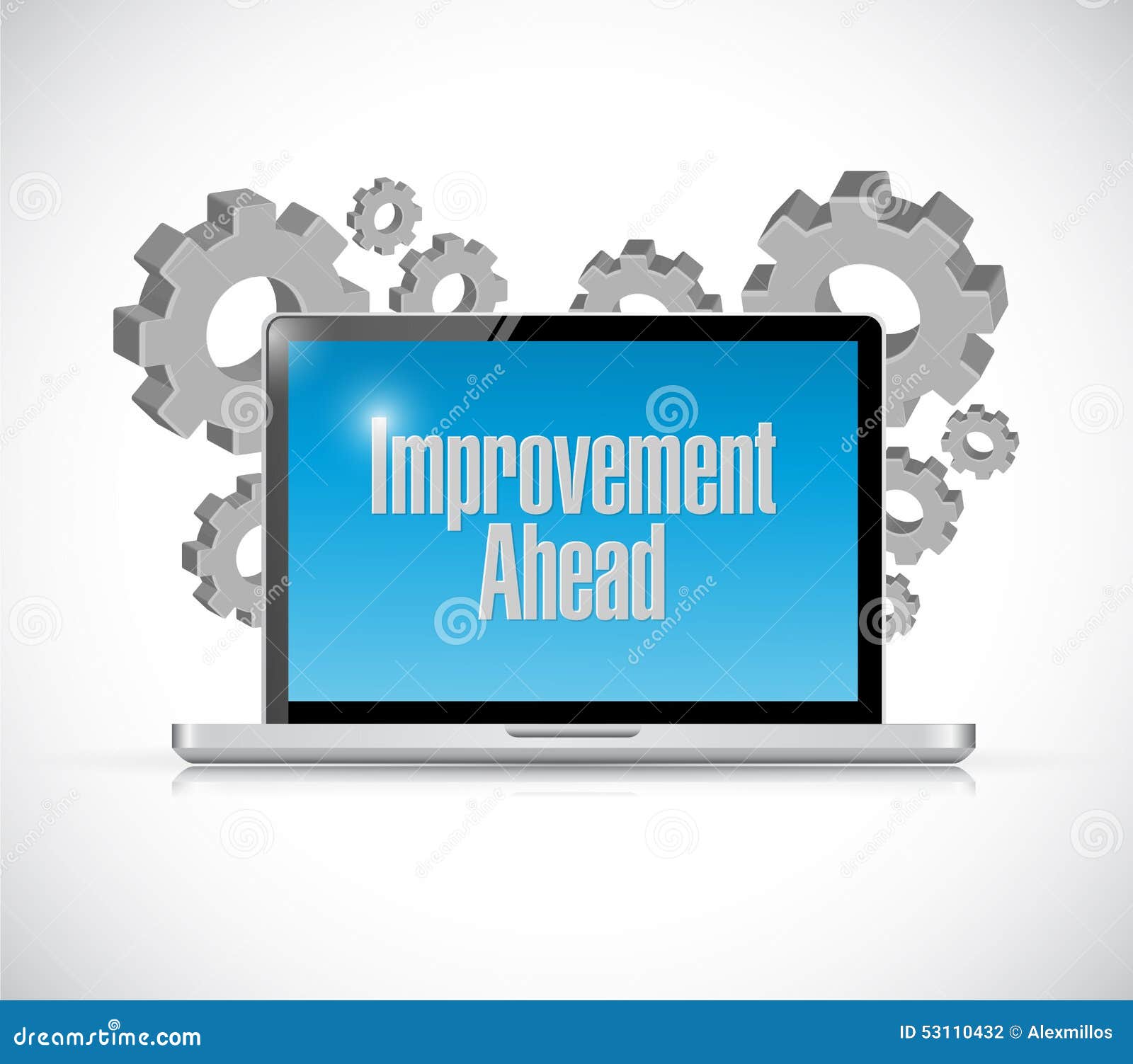 Improvement Ahead Computer Sign Stock Illustration - Illustration of ...