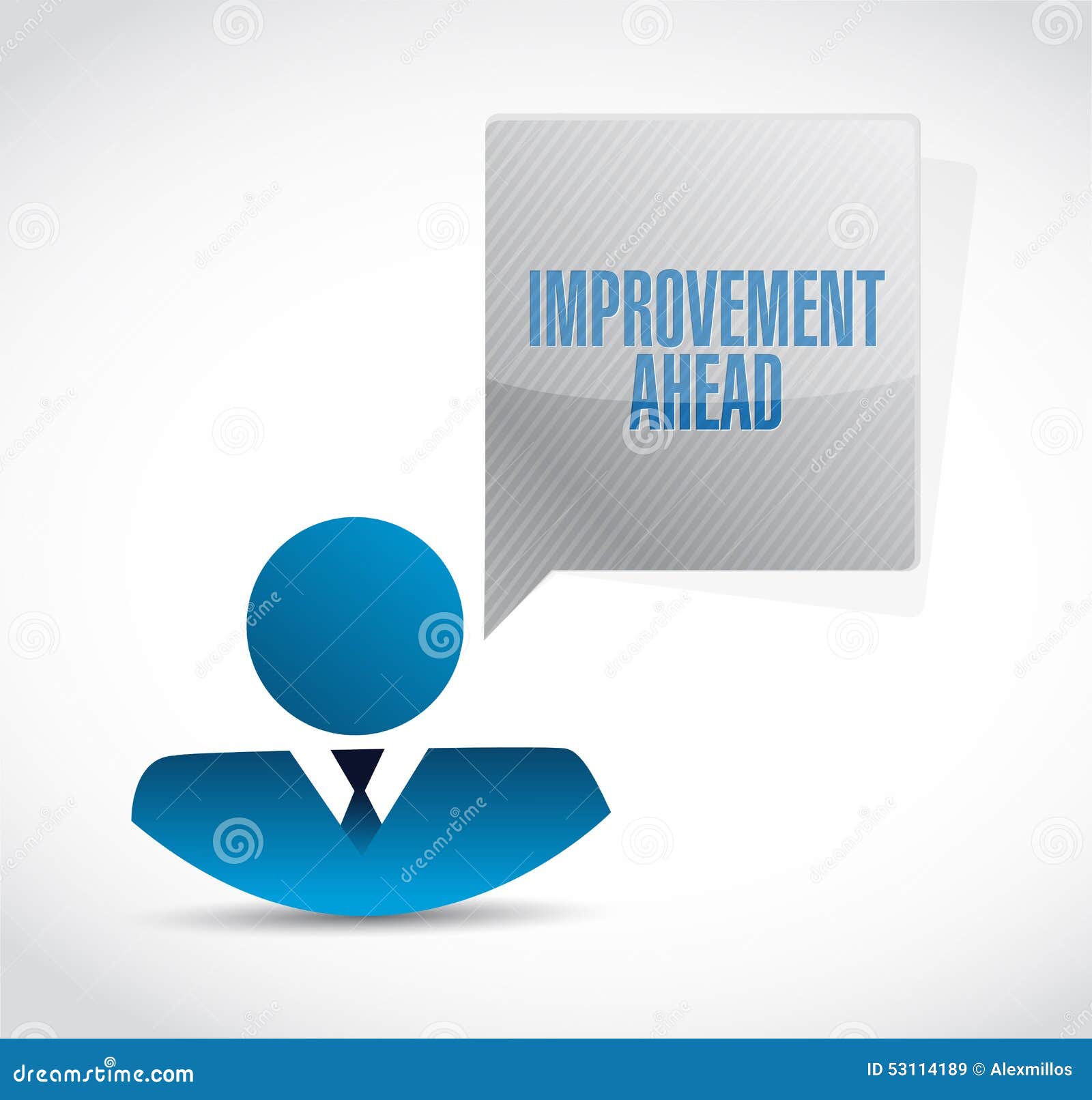 Improvement Ahead People Sign Stock Illustration - Illustration of ...