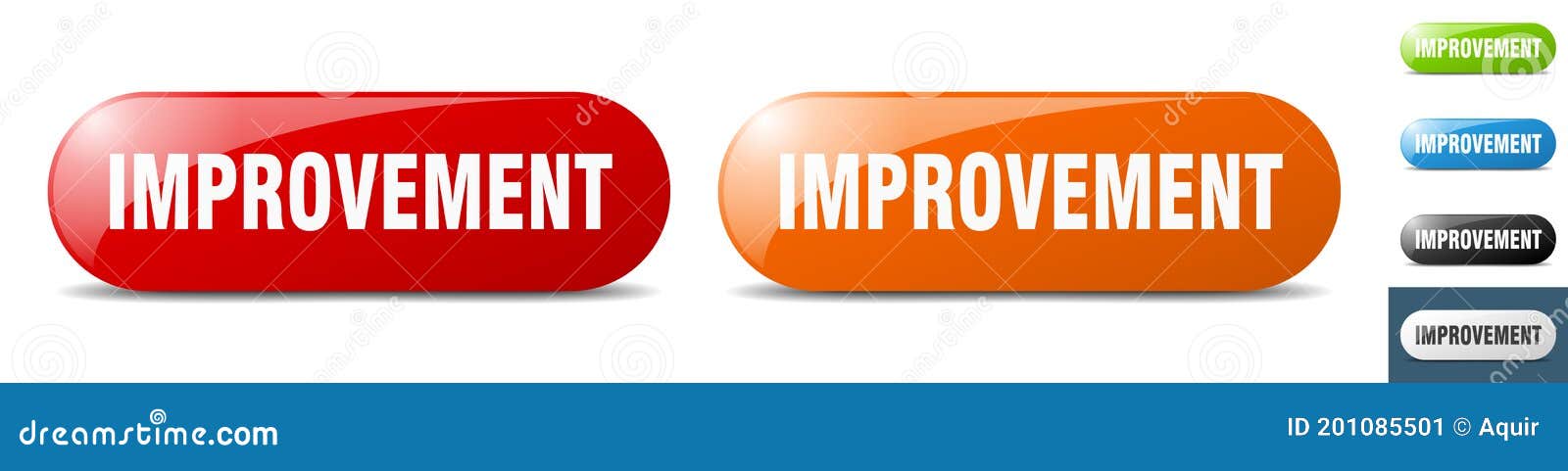 Improvement Button. Key. Sign. Push Button Set Stock Vector ...